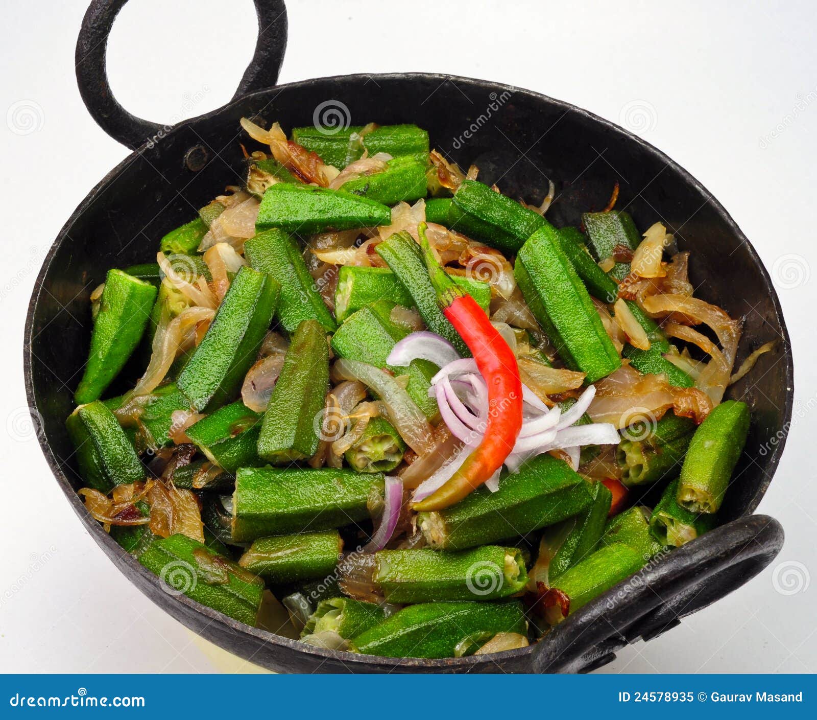 Indian Dish-Bhindi Masala stock image. Image of chilli - 24578935