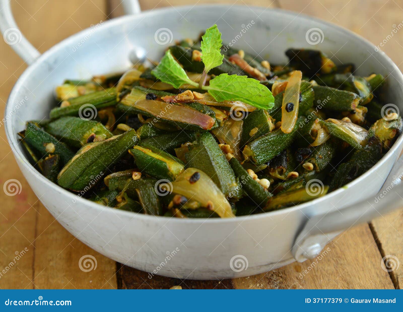 Indian Dish-Bhindi Masala stock image. Image of chilli - 37177379