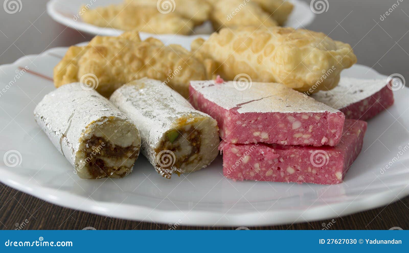 Indian Diwali Sweets Served on a Plate Stock Photo - Image of ...