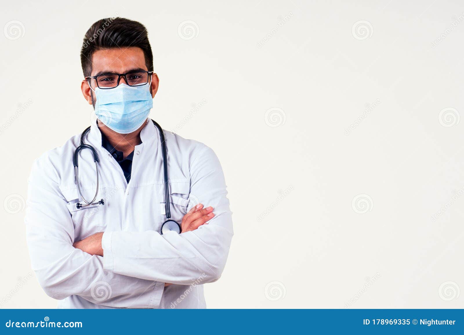 Indian Doctor in Uniform at Isolate on White Background in Studio Stock ...