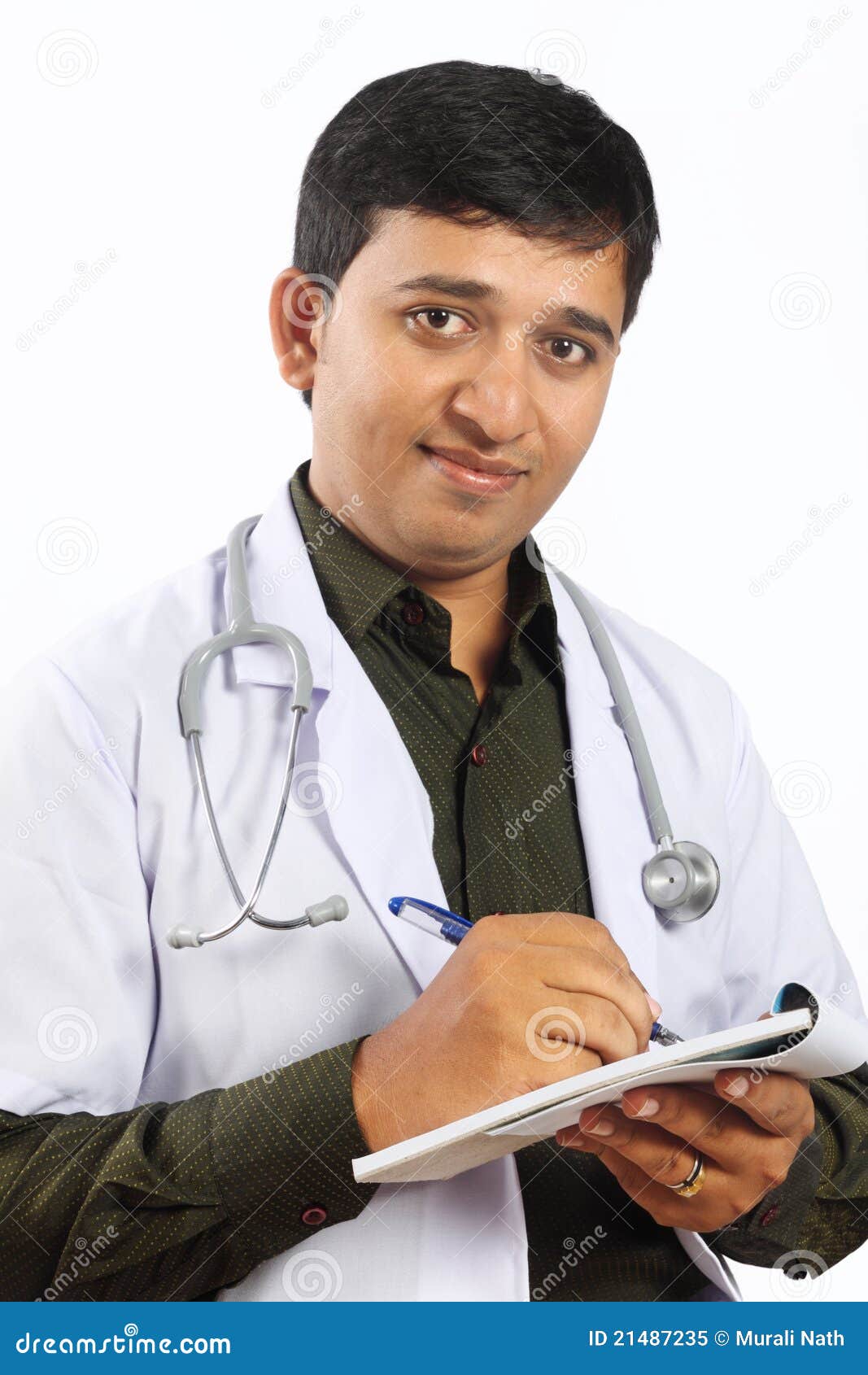 Indian Doctor Writing Prescription Stock Image - Image of handsome ...