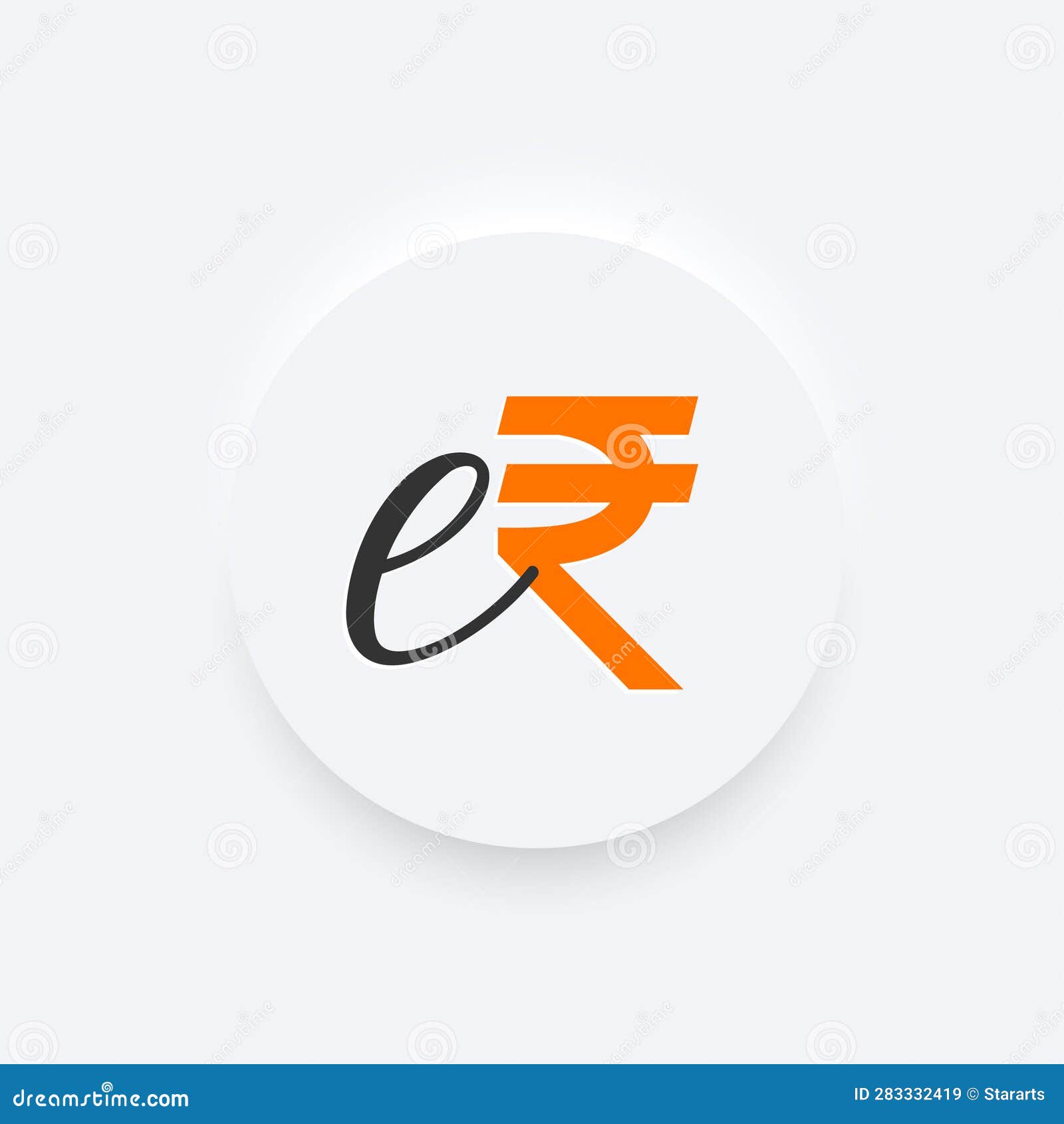 Indian E-rupi or Erupee Digital Currency Symbol Background for Secure ...