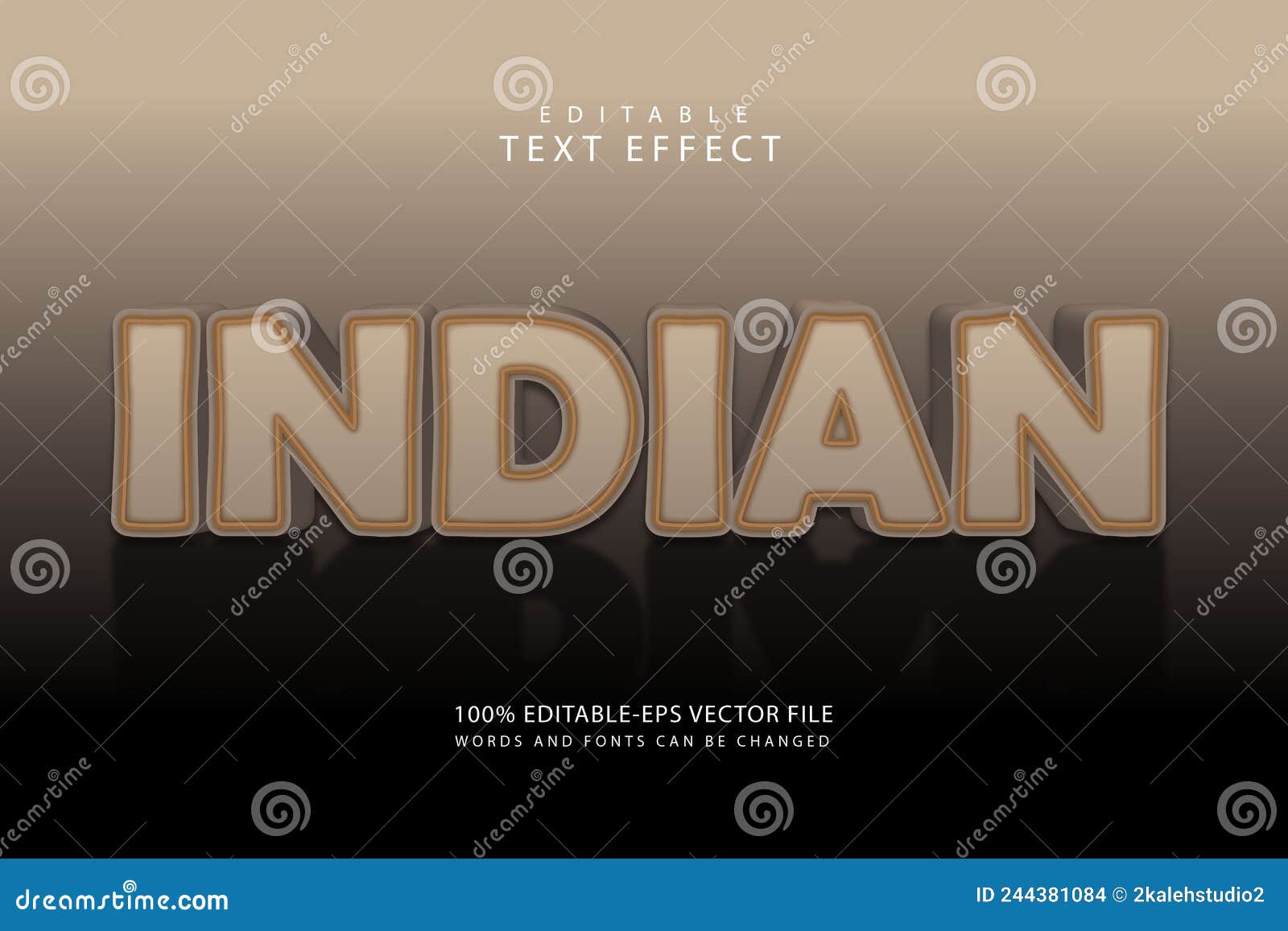 Indian Editable Text Effect 3 Dimension Emboss Modern Style Stock ...