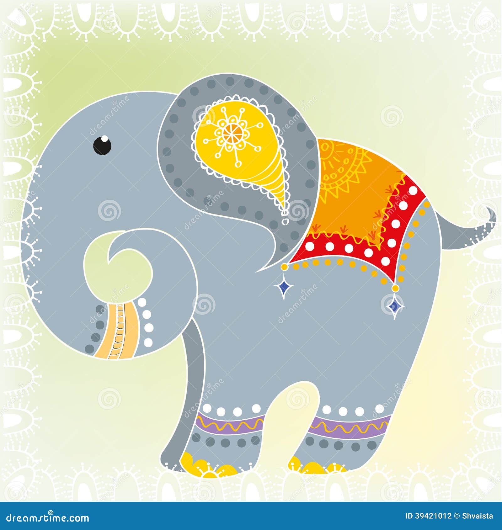 Indian elephant stock vector. Illustration of sacred - 39421012