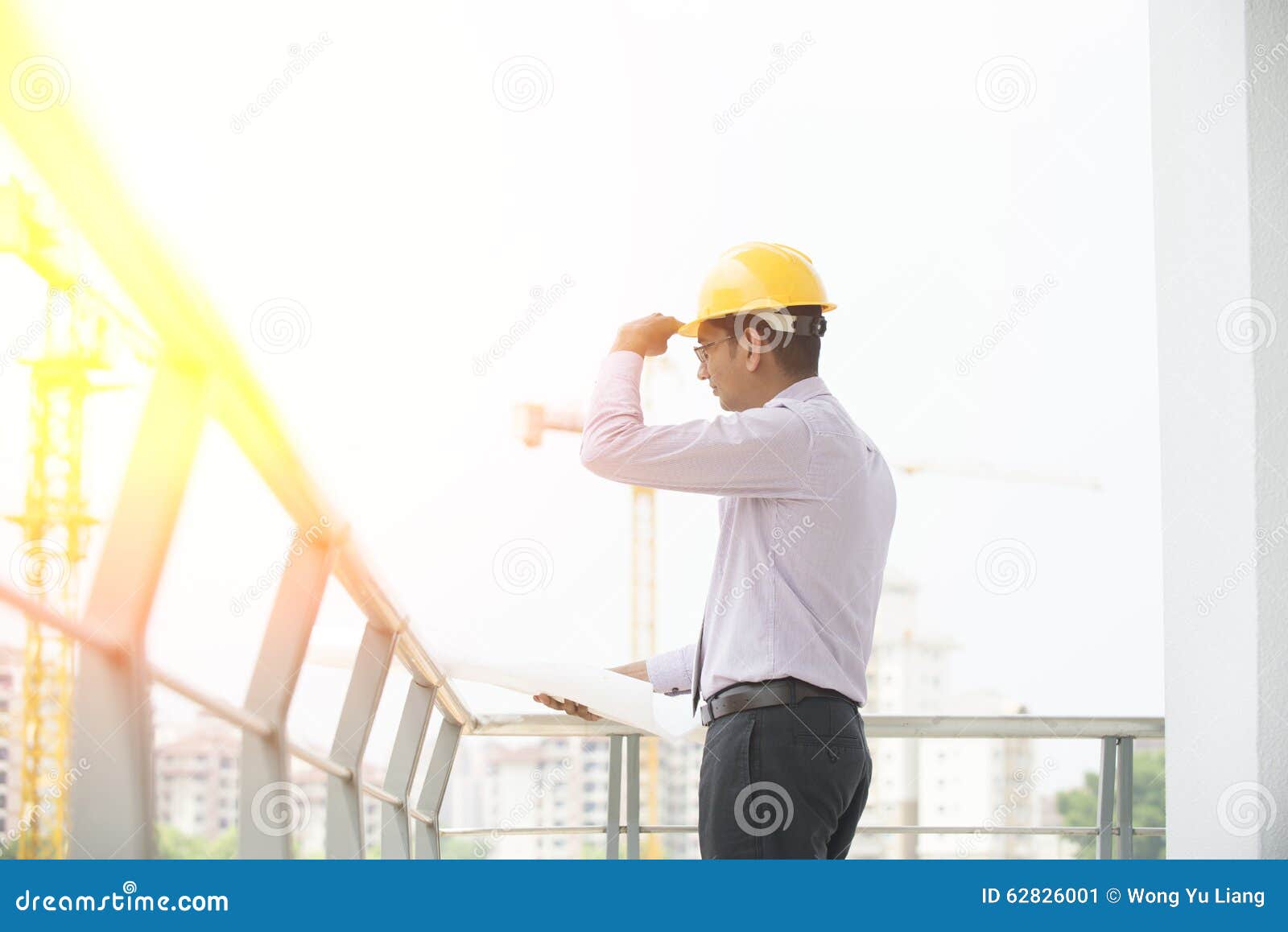 Indian Engineer on Construction Stock Image - Image of hardhat ...