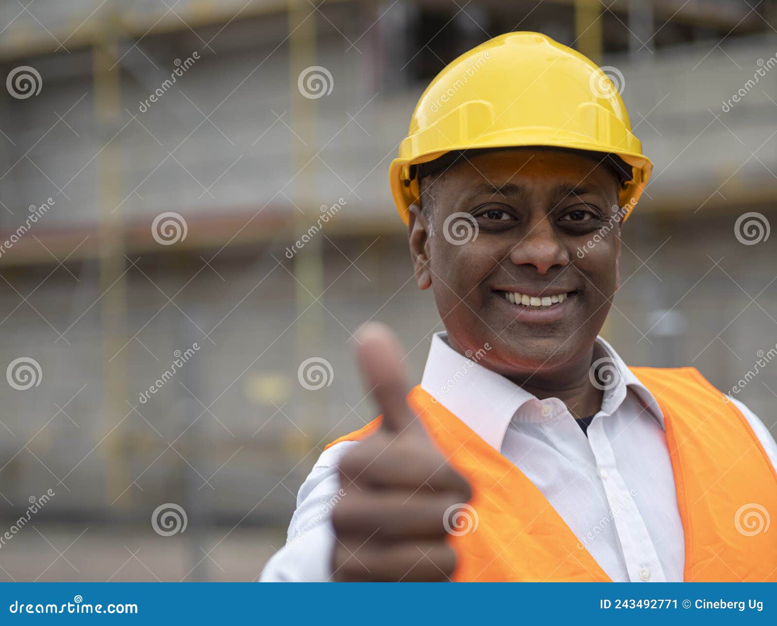 Indian Engineer Gesturing Thumbs Up Stock Image - Image of engineer ...