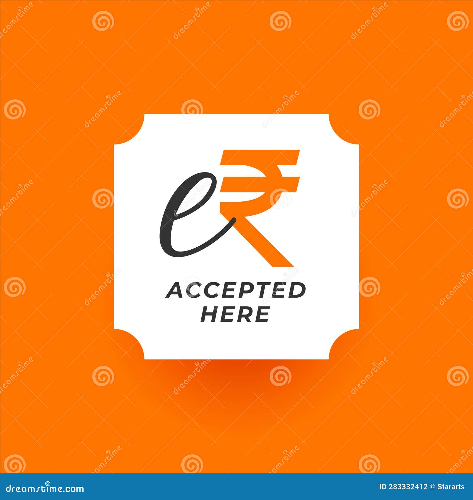 Indian Erupee Or E-rupi Accepted Here Label Design For Digital Payments ...