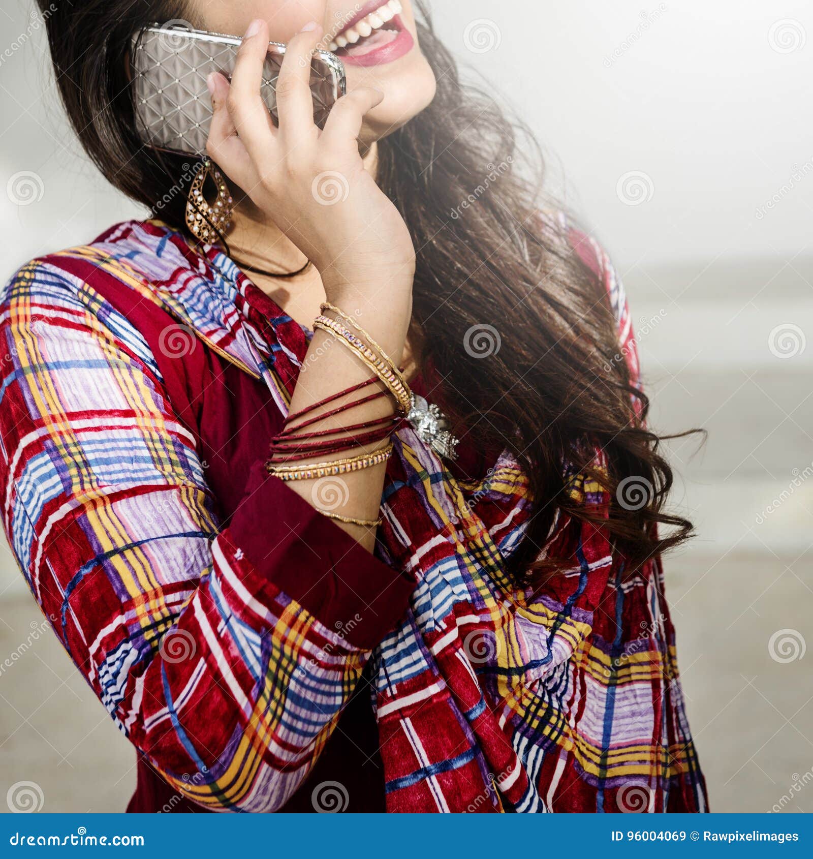 Indian Ethnicity Telecommunication Talking on Smartphone Stock Image ...