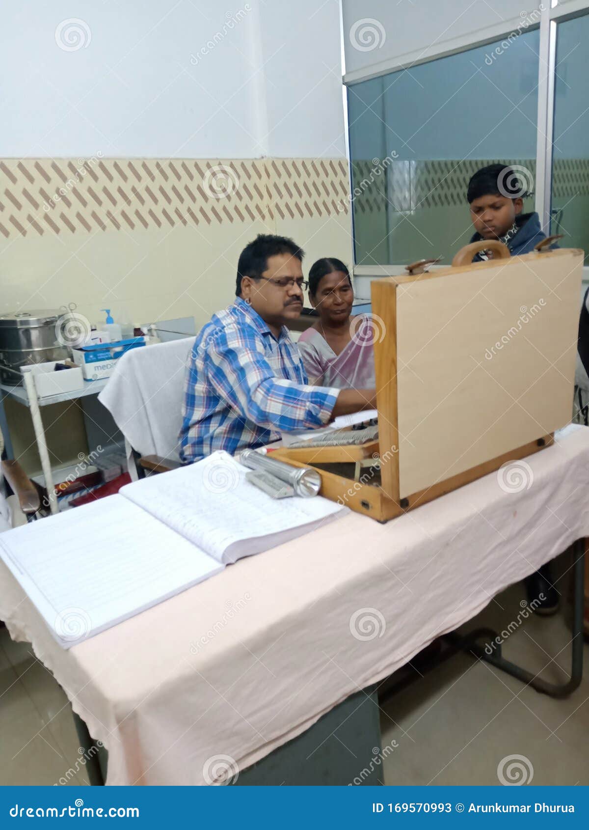 Indian Eye Doctor Check the Patient Editorial Stock Photo - Image of ...