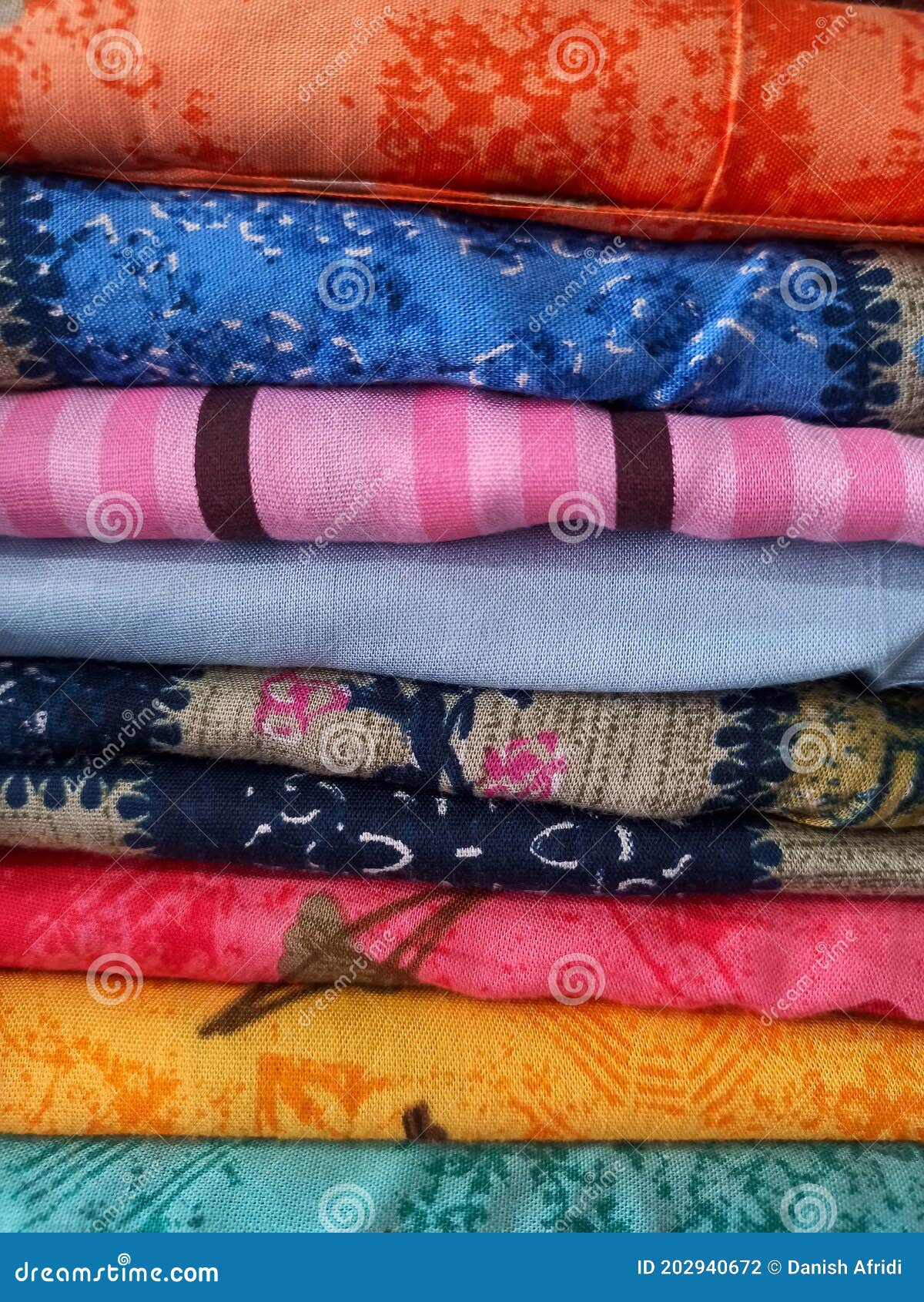 Indian Fabric Design Multicolour Clothes Stock Photo - Image of ...
