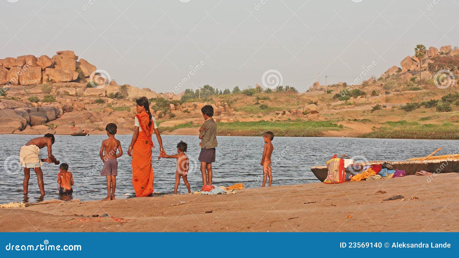 Indian Family Near the River Editorial Image - Image of pray ...