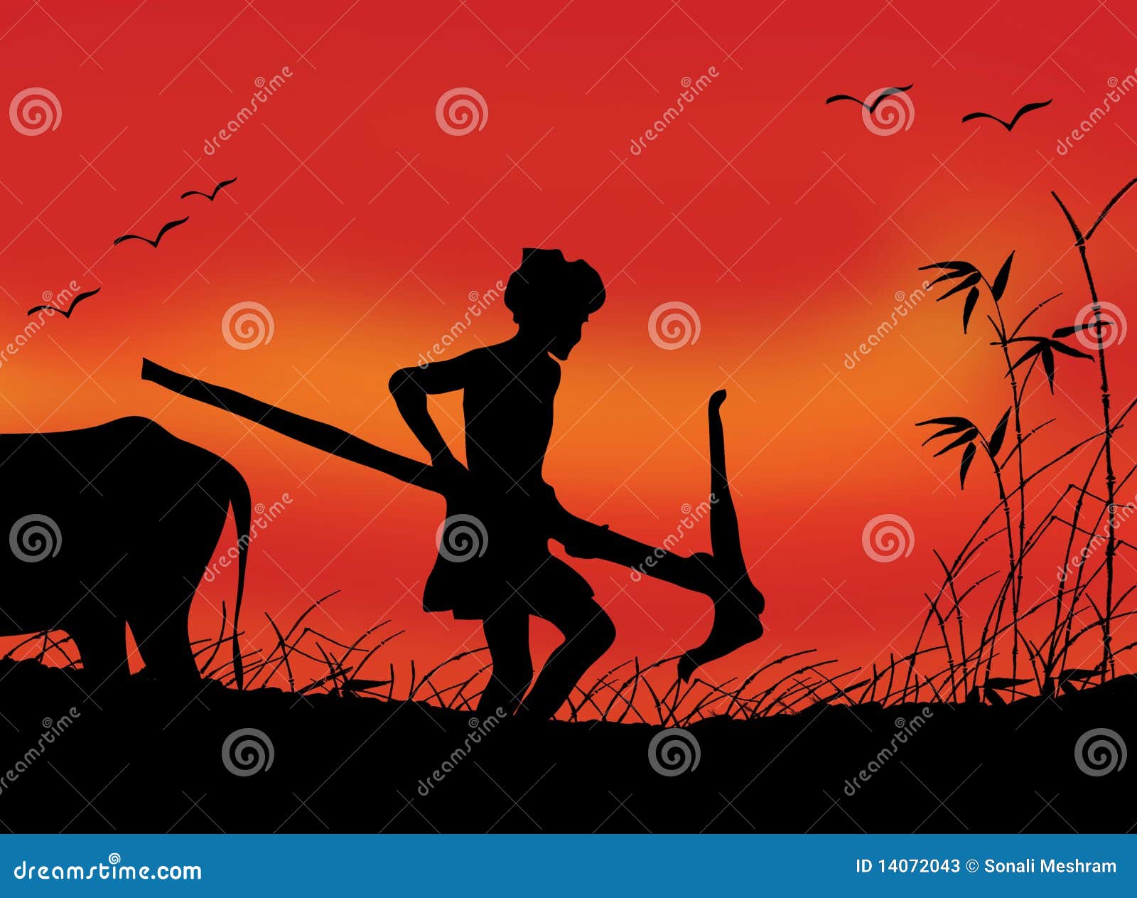 Farmer Indian Flag Kept In Cartoon Drawer Vector Illustration ...
