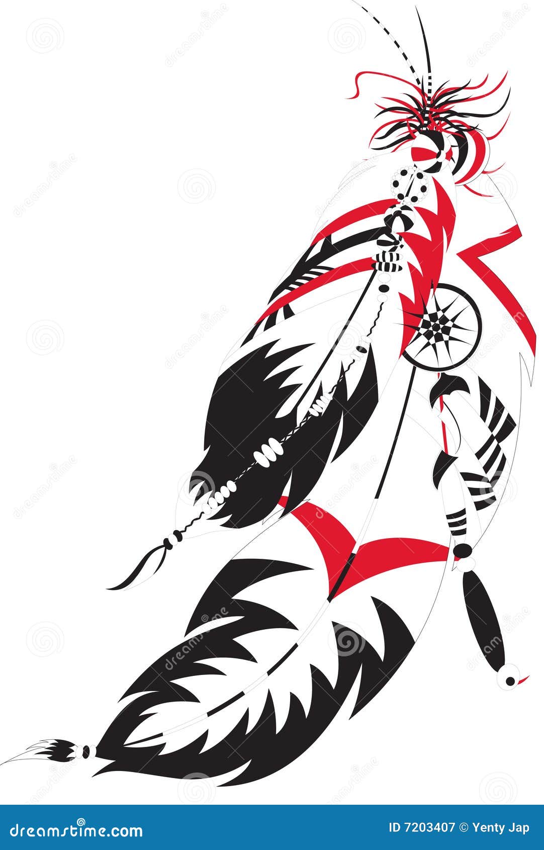 Indian feather stock vector. Illustration of tattoo, culture - 7203407