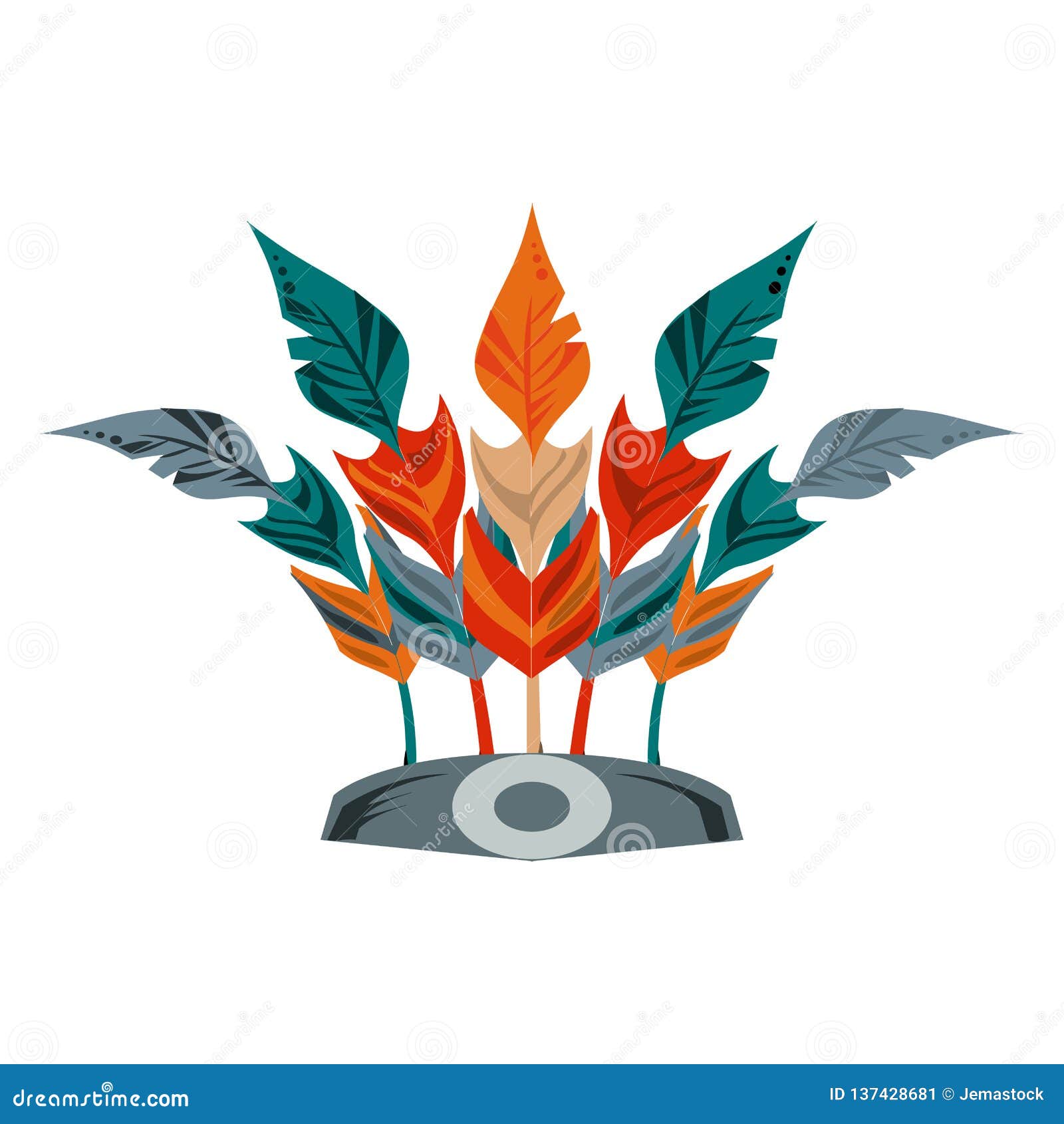 Indian feathers crown stock vector. Illustration of design - 137428681