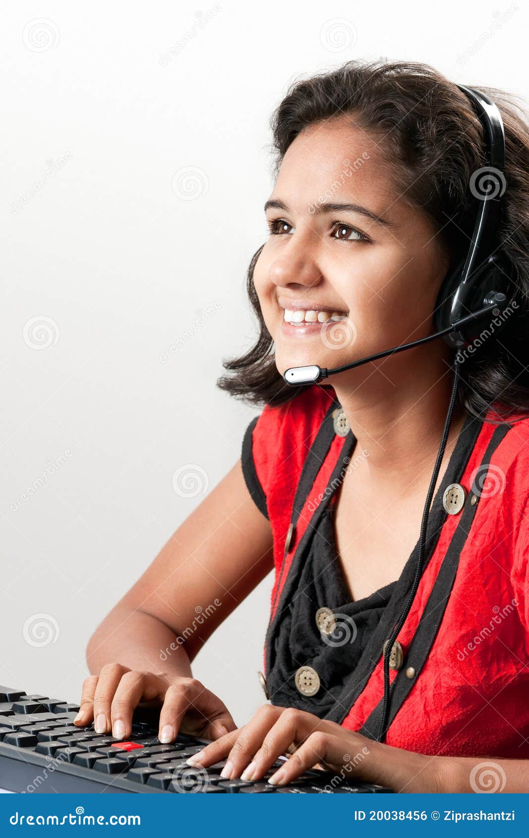 Indian Female Smiling Customer Representative Stock Photo - Image of ...