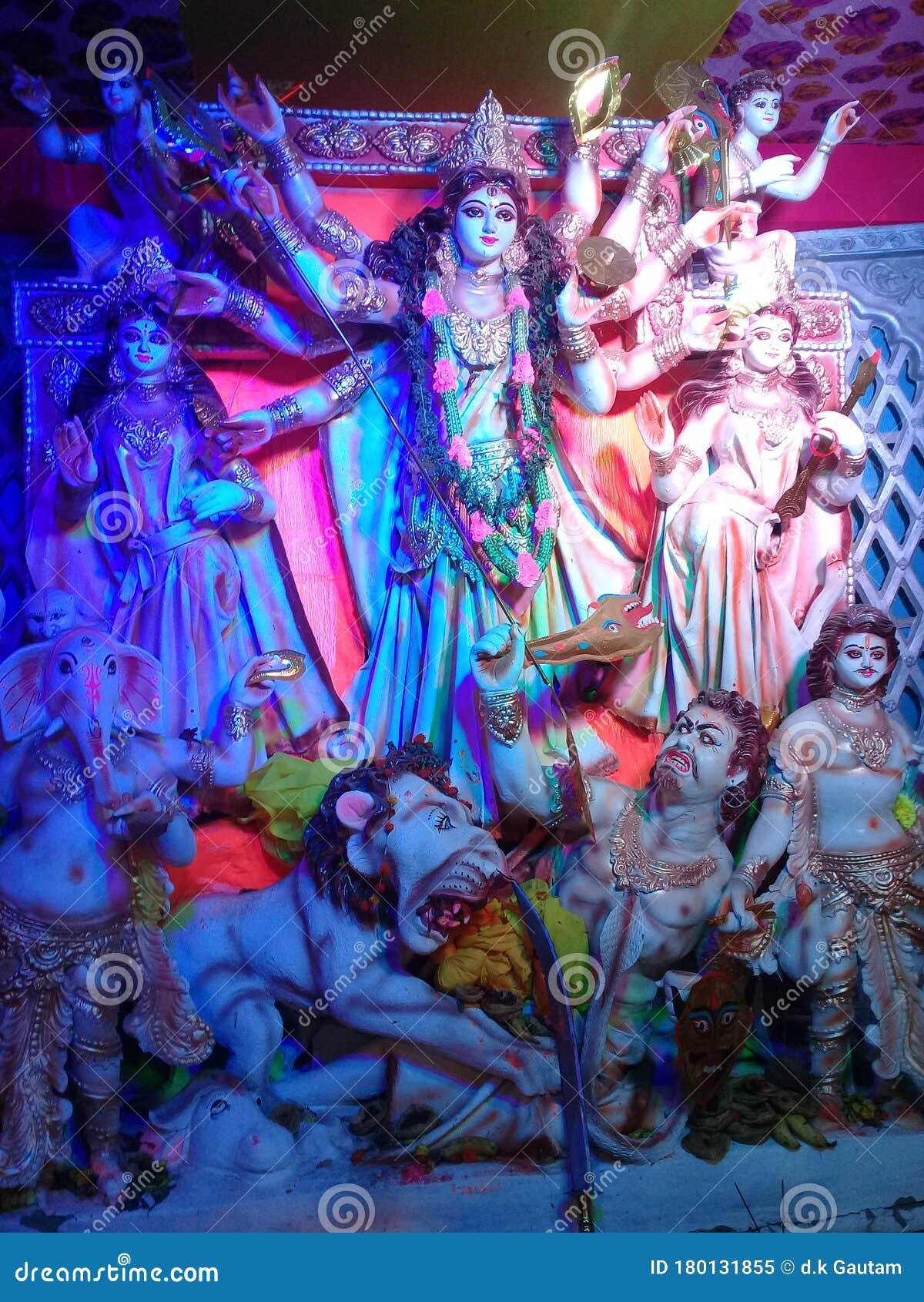 Indian Festival devi pooja stock image. Image of festival - 180131855