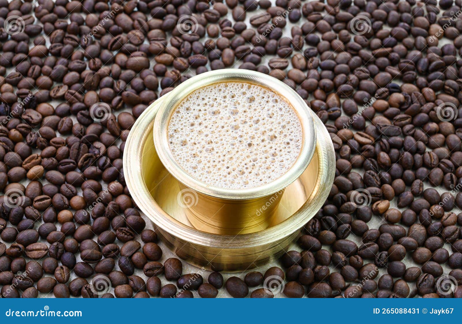 Indian Filter Coffee in a Brass Cup Stock Image - Image of closeup ...