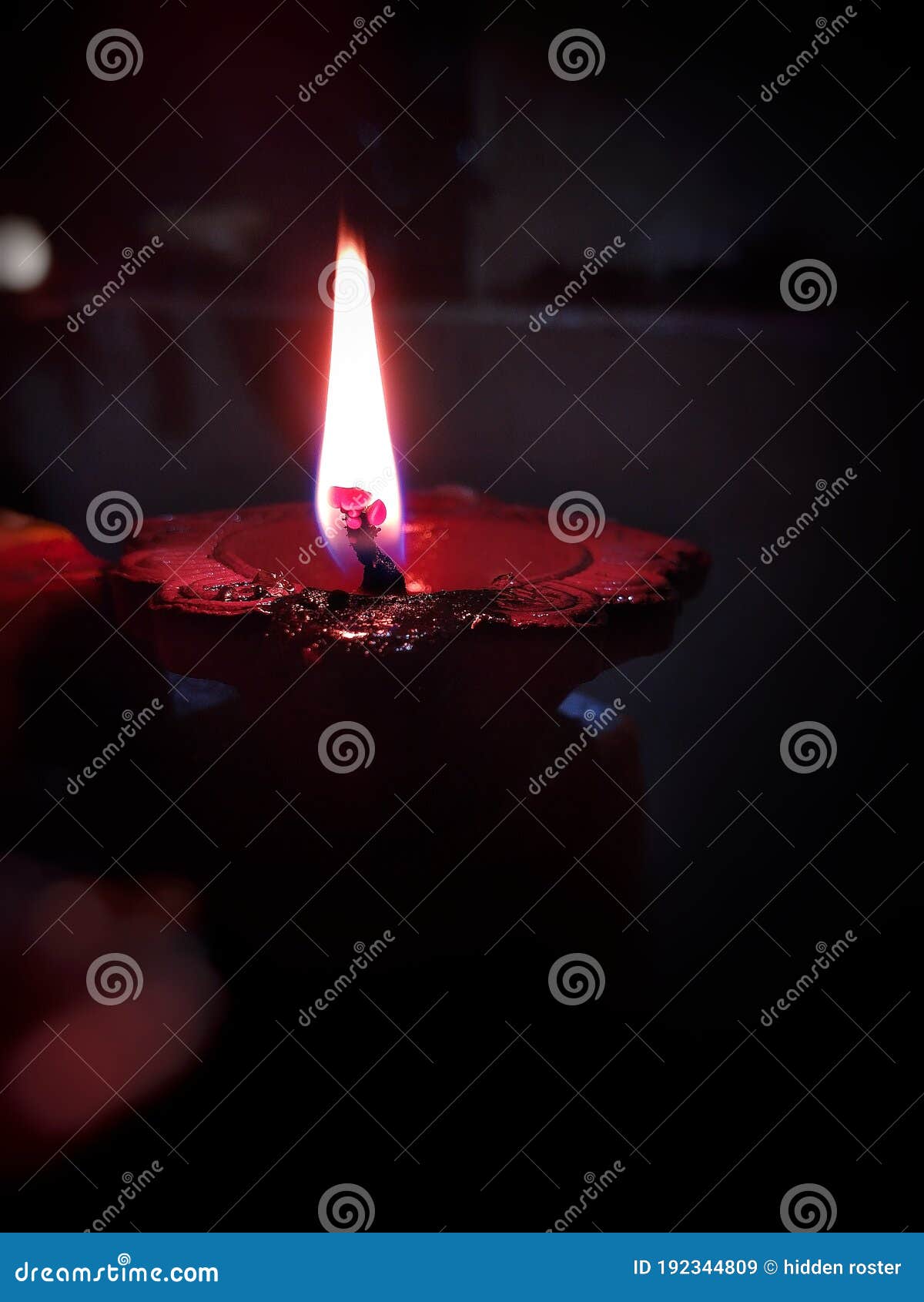 The Lit Fire In Oil Lamp In Temple. Royalty-Free Stock Photography ...