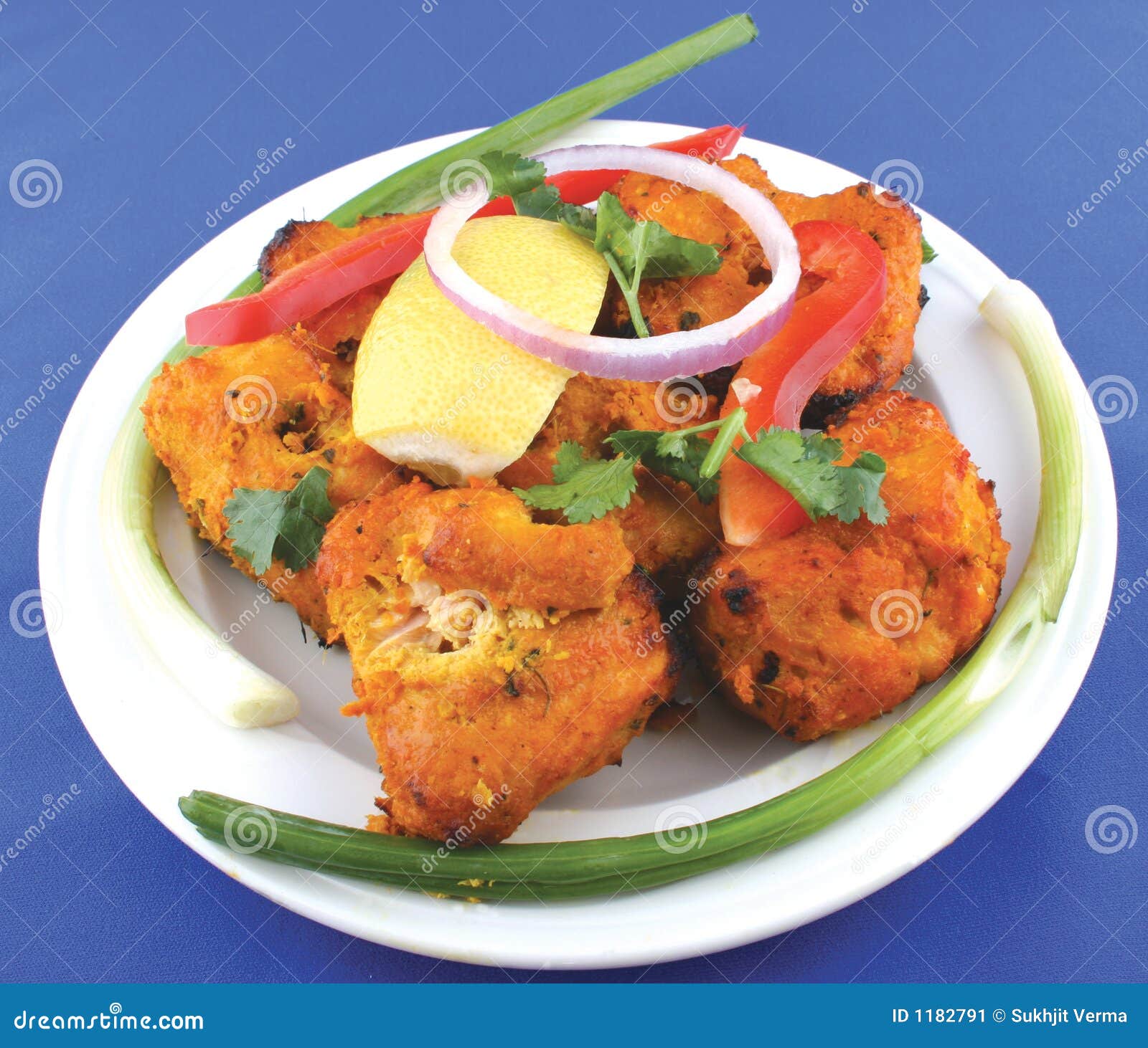 Indian Fish Thali From An Indian Cuisine, Consists Of Fish Fry,fish ...