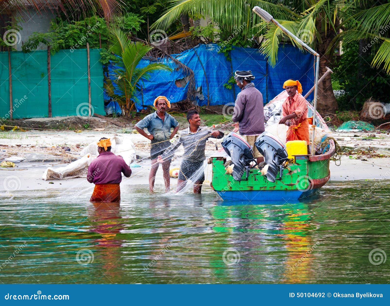 Indian Fishmen in Kerala Backwaters Editorial Photography - Image of ...