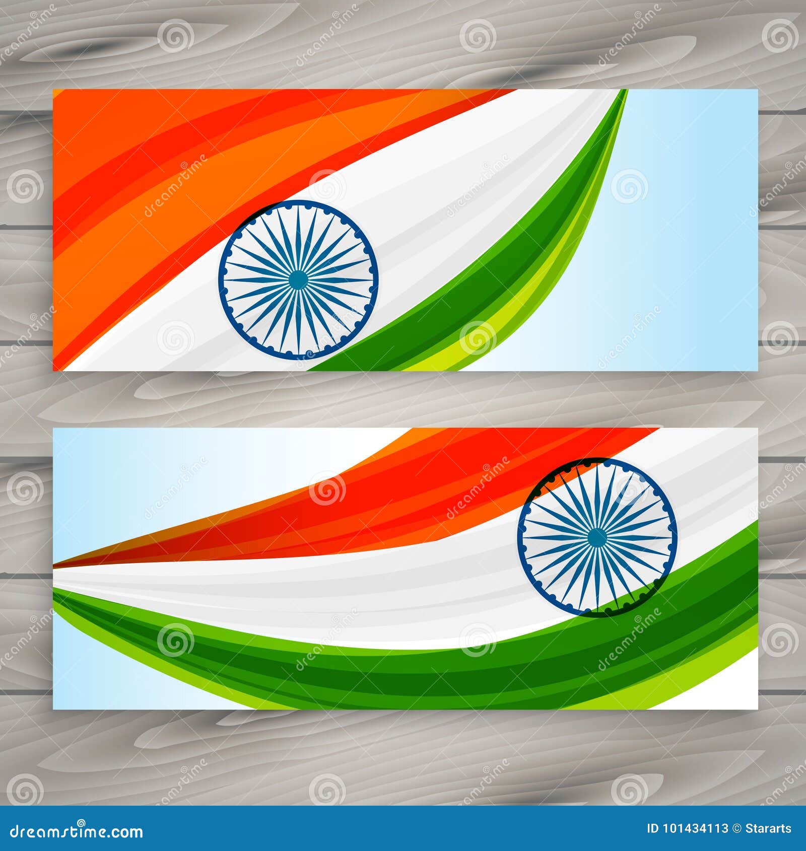 Indian Flag Banners Set Vector Design Stock Vector - Illustration of ...