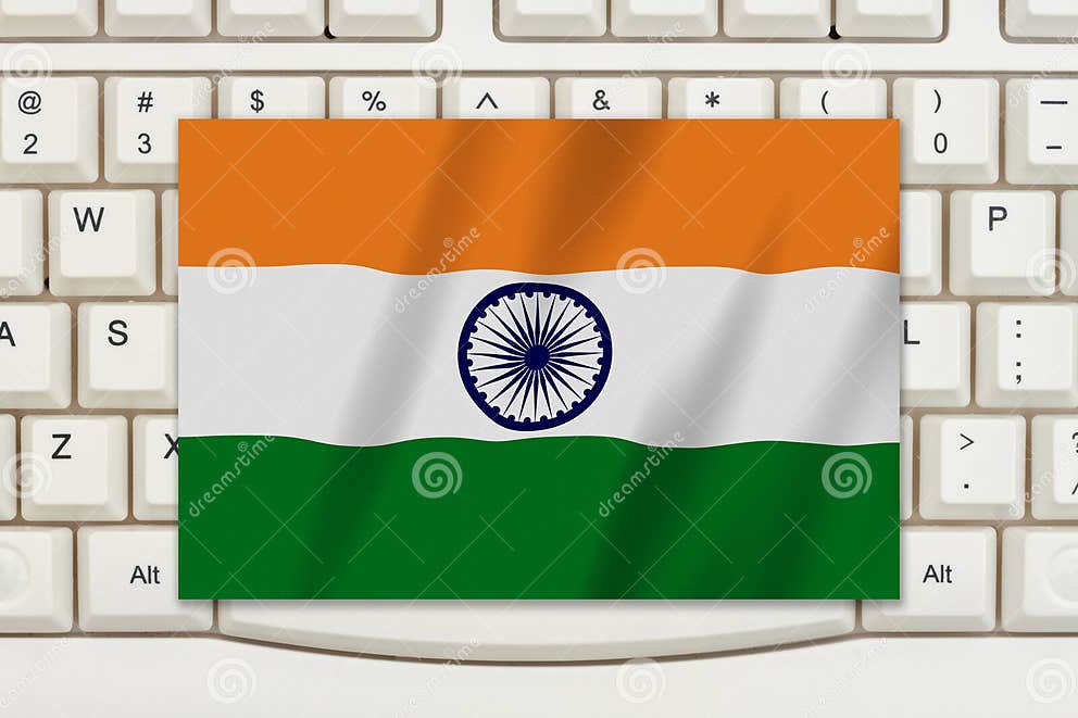 Indian Flag on a Computer Keyboard Stock Image - Image of patriotic ...