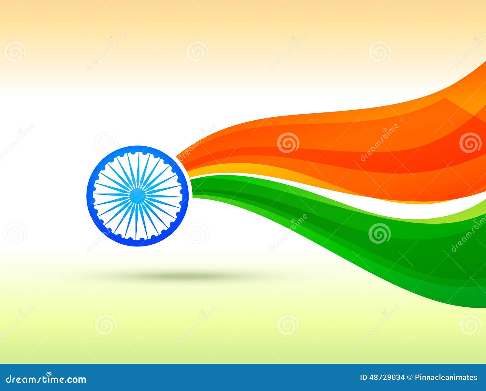 Indian Flag Design Made in Wave Style Stock Vector - Illustration of ...