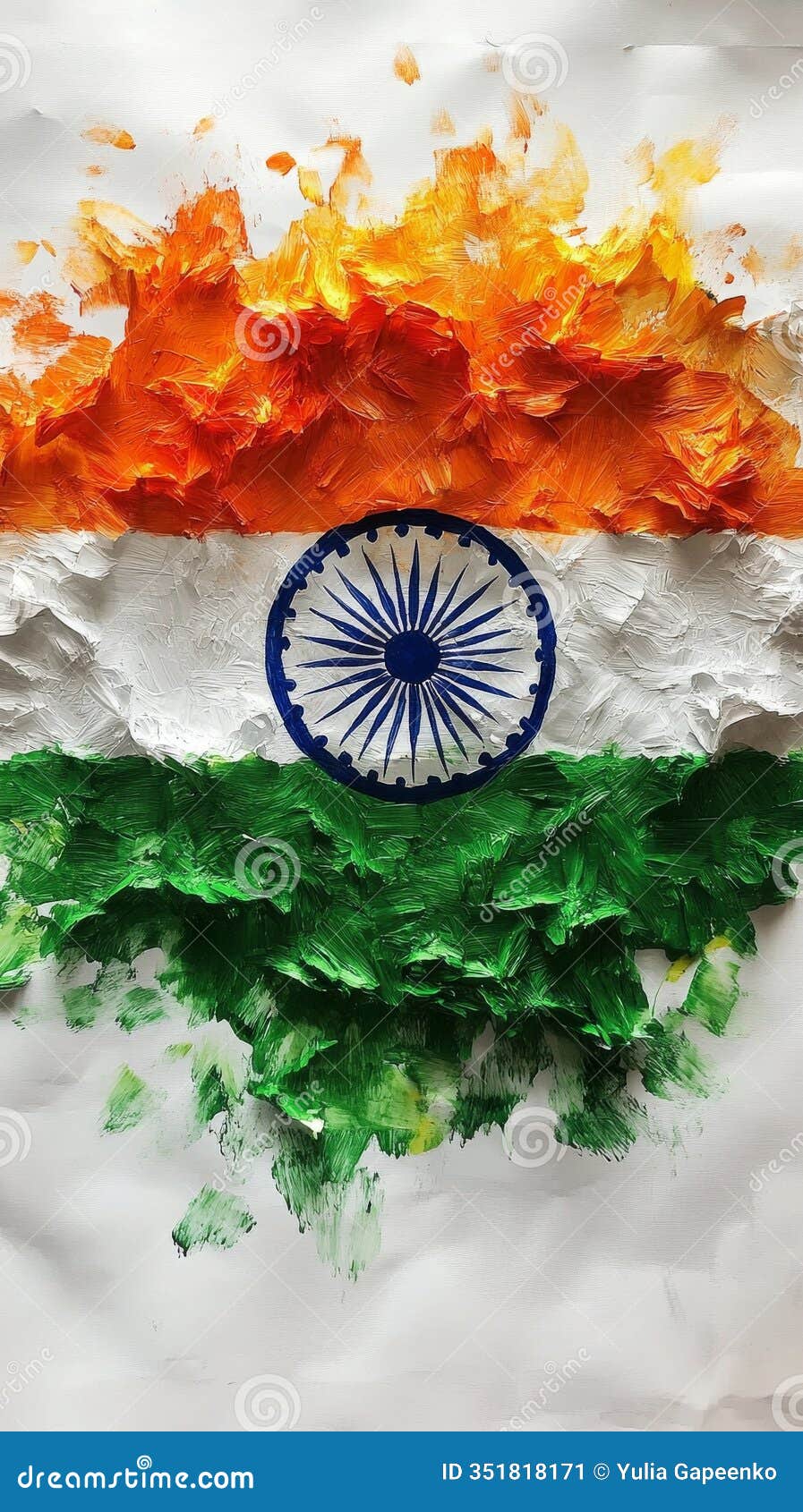 Indian Flag Displayed Creatively with Crumpled Paper Texture and ...
