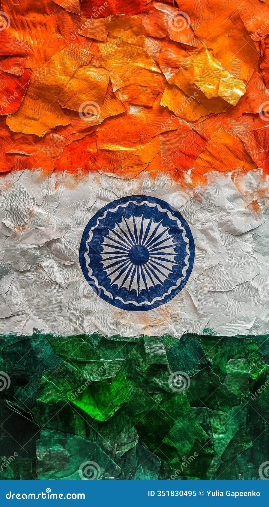 Indian Flag Displayed Creatively with Crumpled Paper Texture and ...