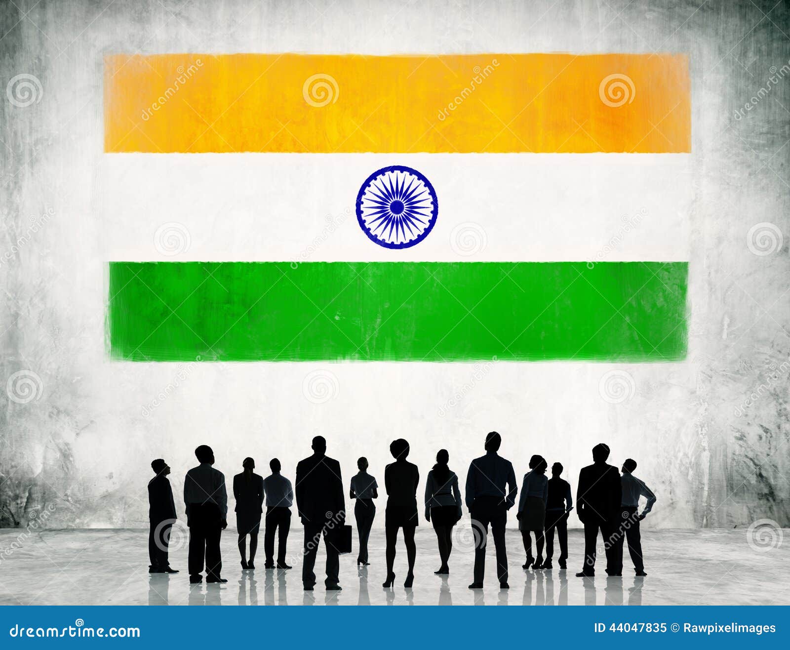 Indian Flag and a Group of Business People Stock Image - Image of ...