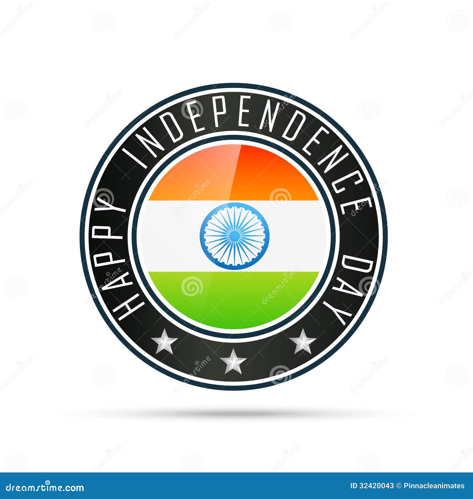 Indian flag label stock vector. Illustration of asian - 32420043