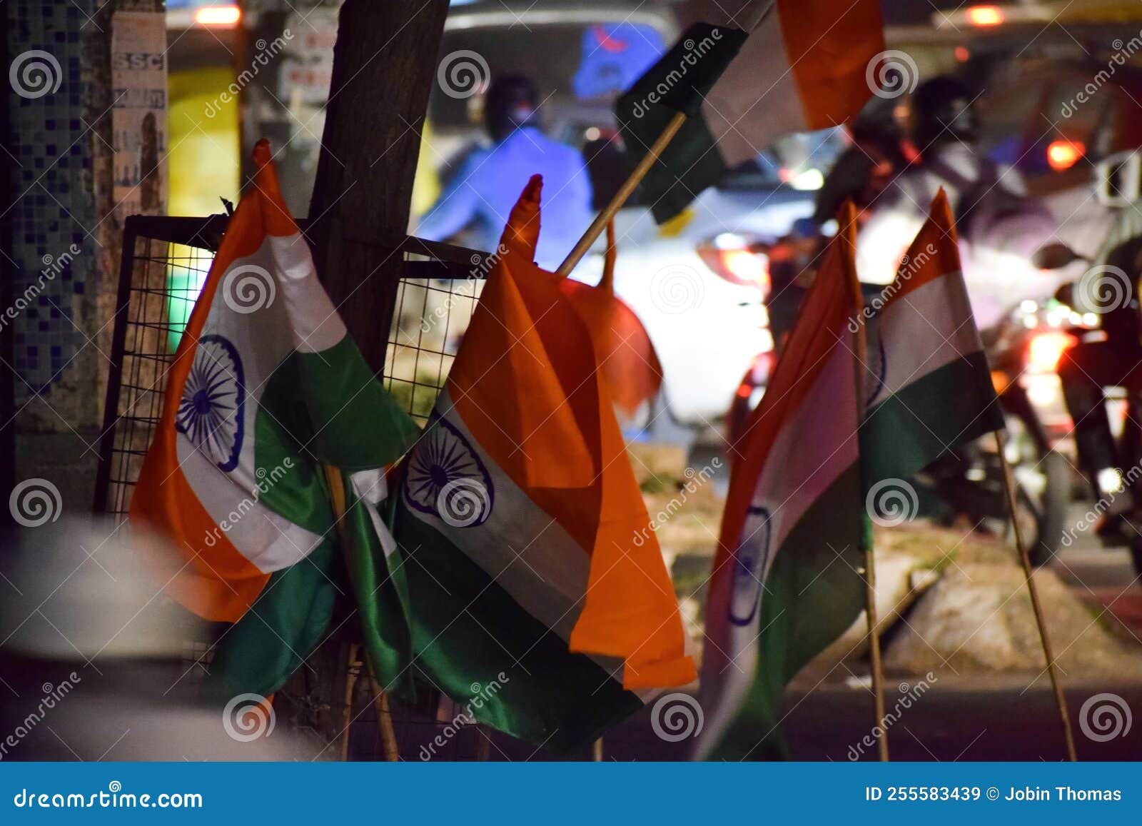 Indian flag in night time stock image. Image of holding - 255583439