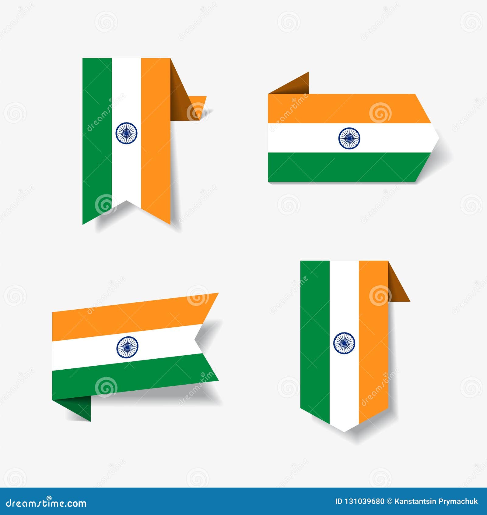 Indian Flag Stickers and Labels. Vector Illustration. Stock Vector ...