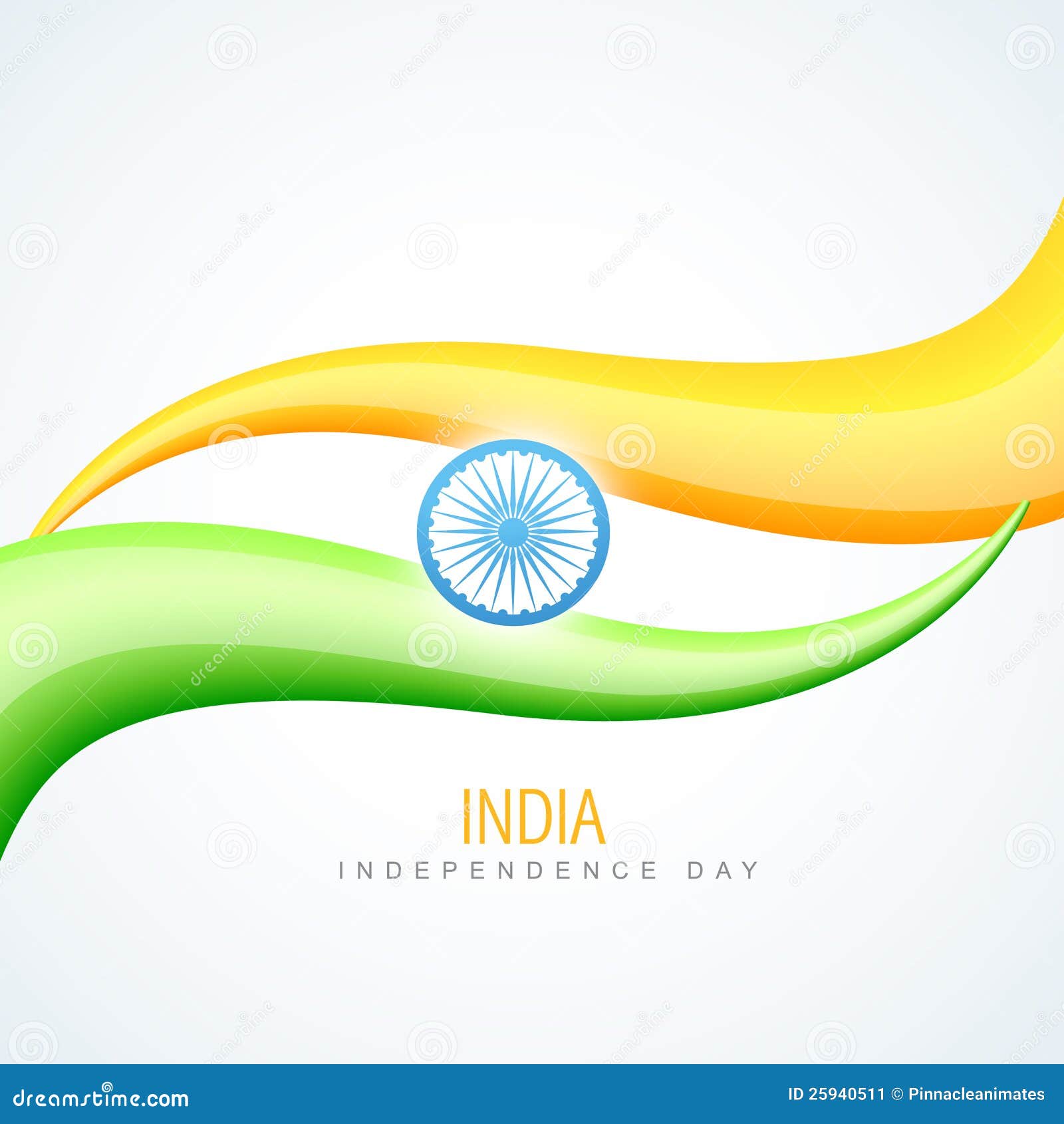 Indian flag in wave style stock vector. Illustration of design - 25940511
