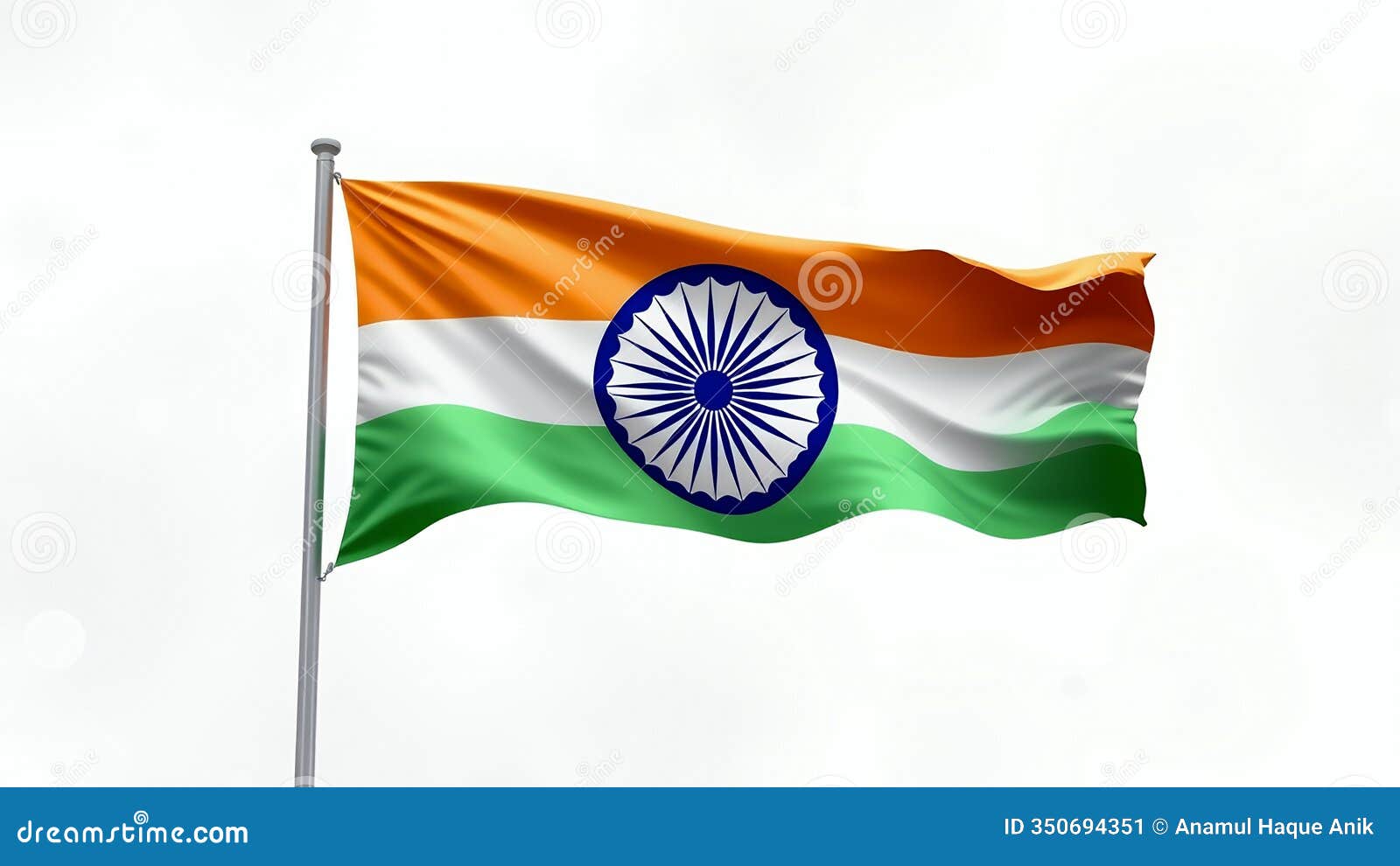 The Indian Flag Waving in the Wind Stock Illustration - Illustration of ...