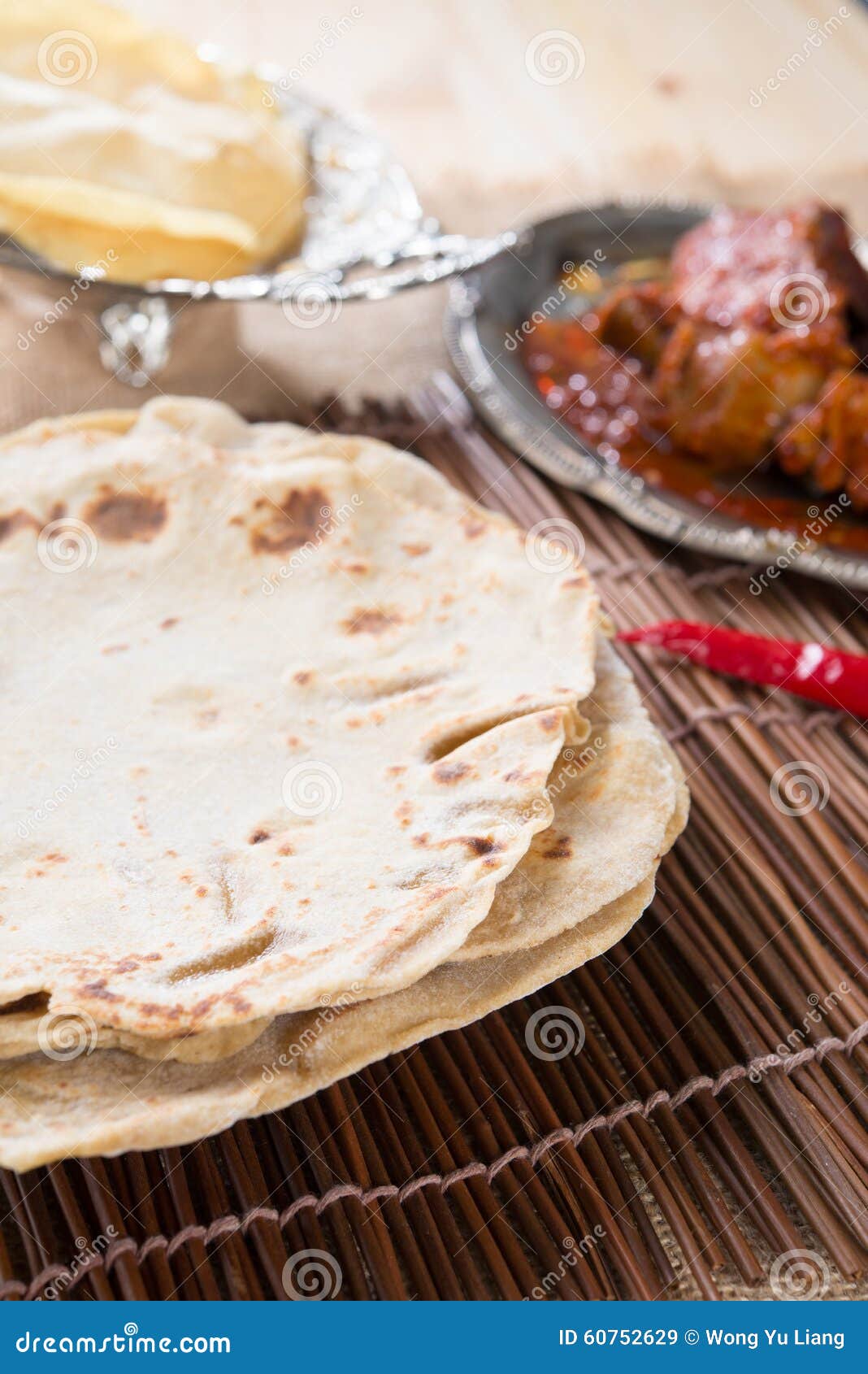 Indian flat-bread stock image. Image of chapati, flat - 60752629