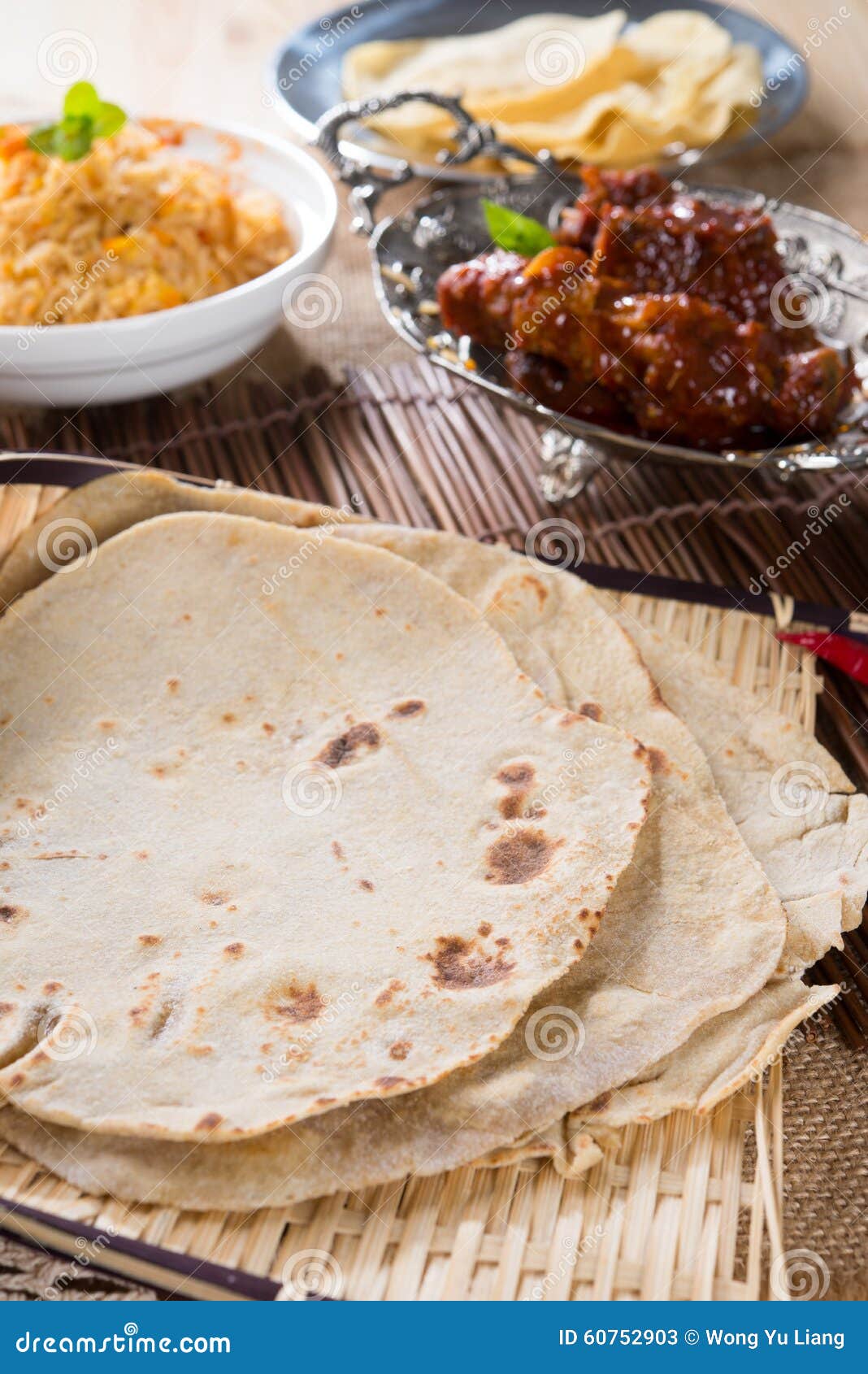 Indian flat-bread stock image. Image of curry, roti, shot - 60752903
