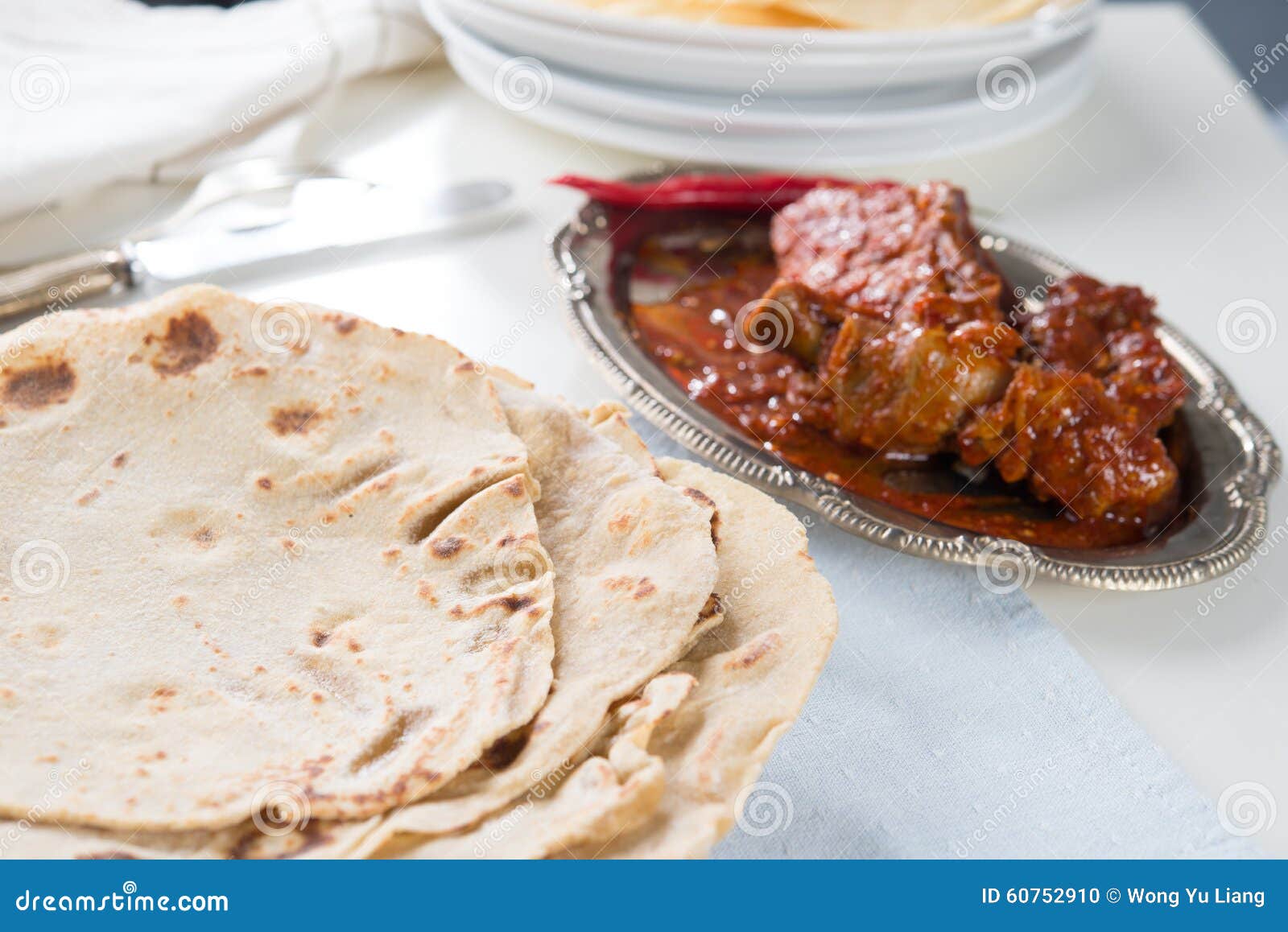 Indian flat-bread stock photo. Image of wheat, dish, chapati - 60752910