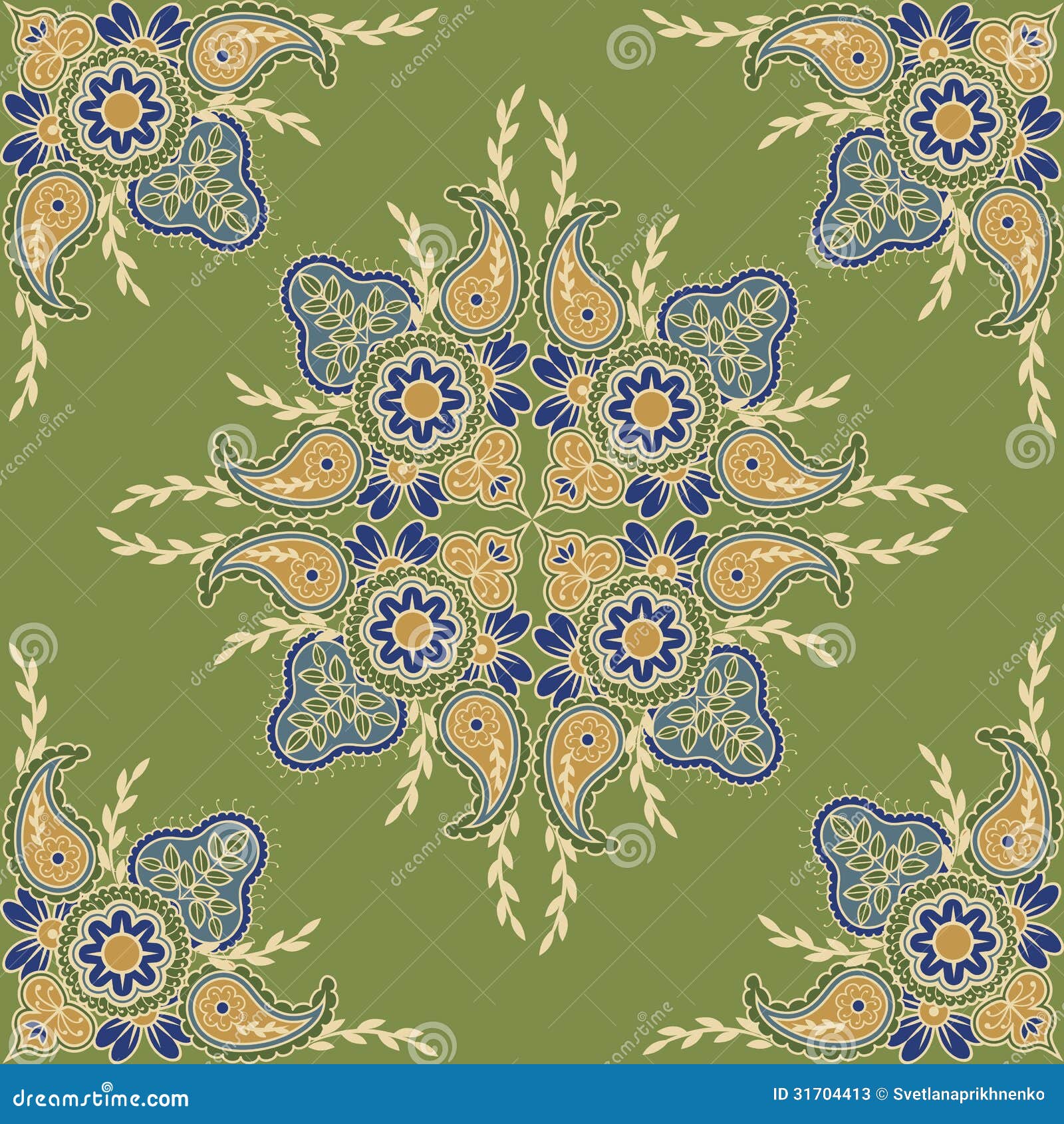 Indian floral pattern stock vector. Illustration of flower - 31704413