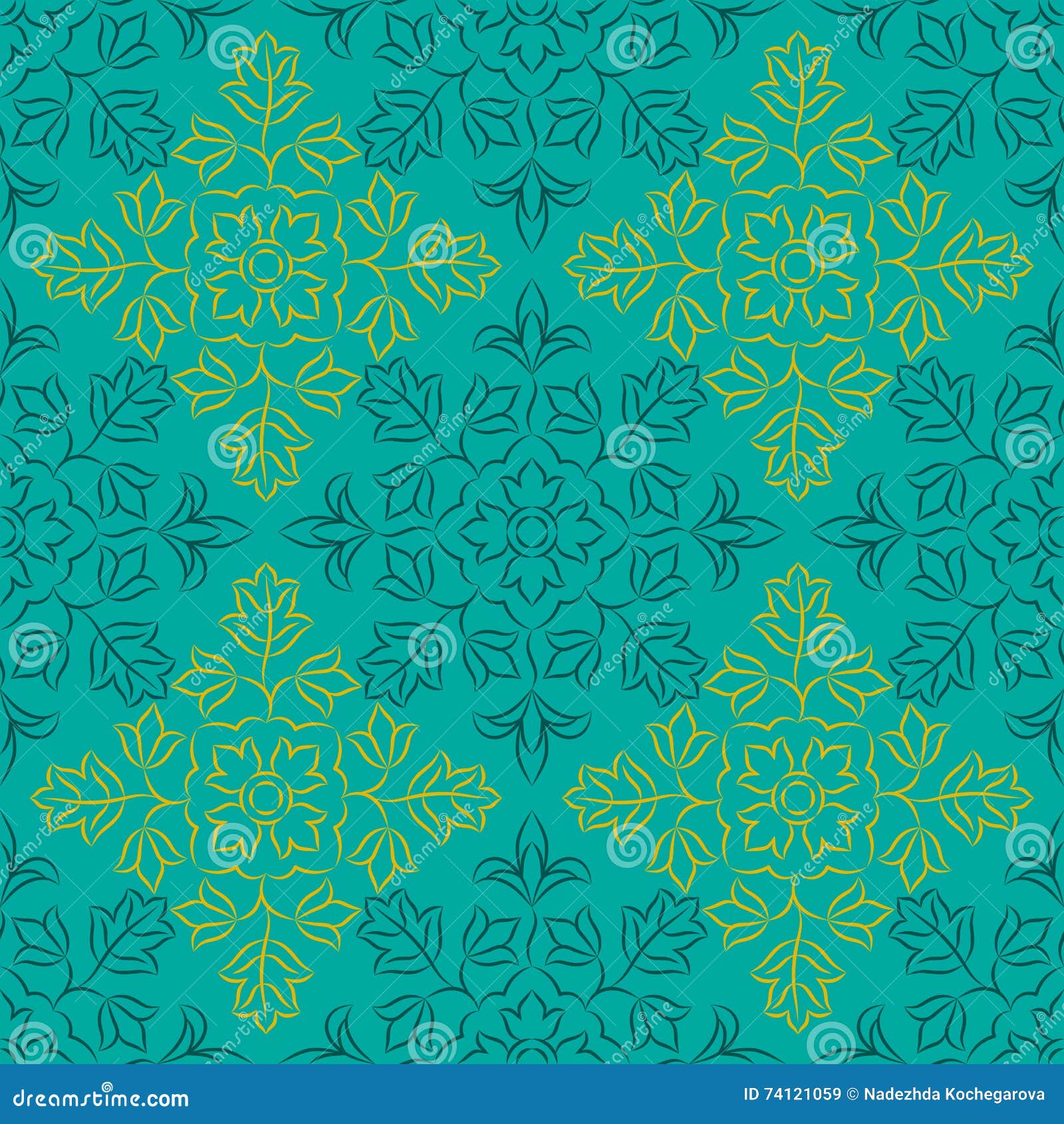 Indian Floral Pattern stock vector. Illustration of repeatable - 74121059