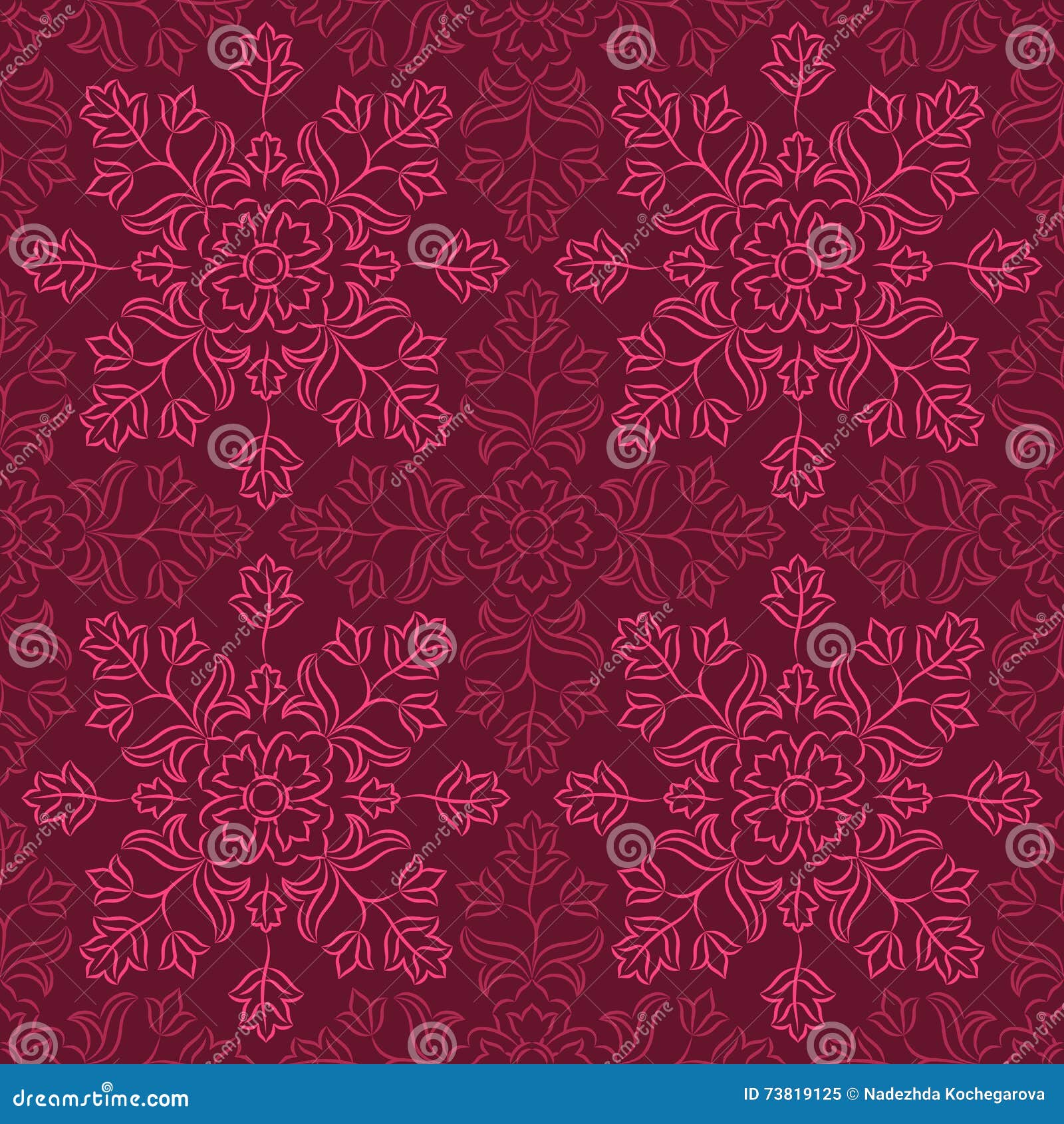 Indian Floral Pattern stock vector. Illustration of purple - 73819125