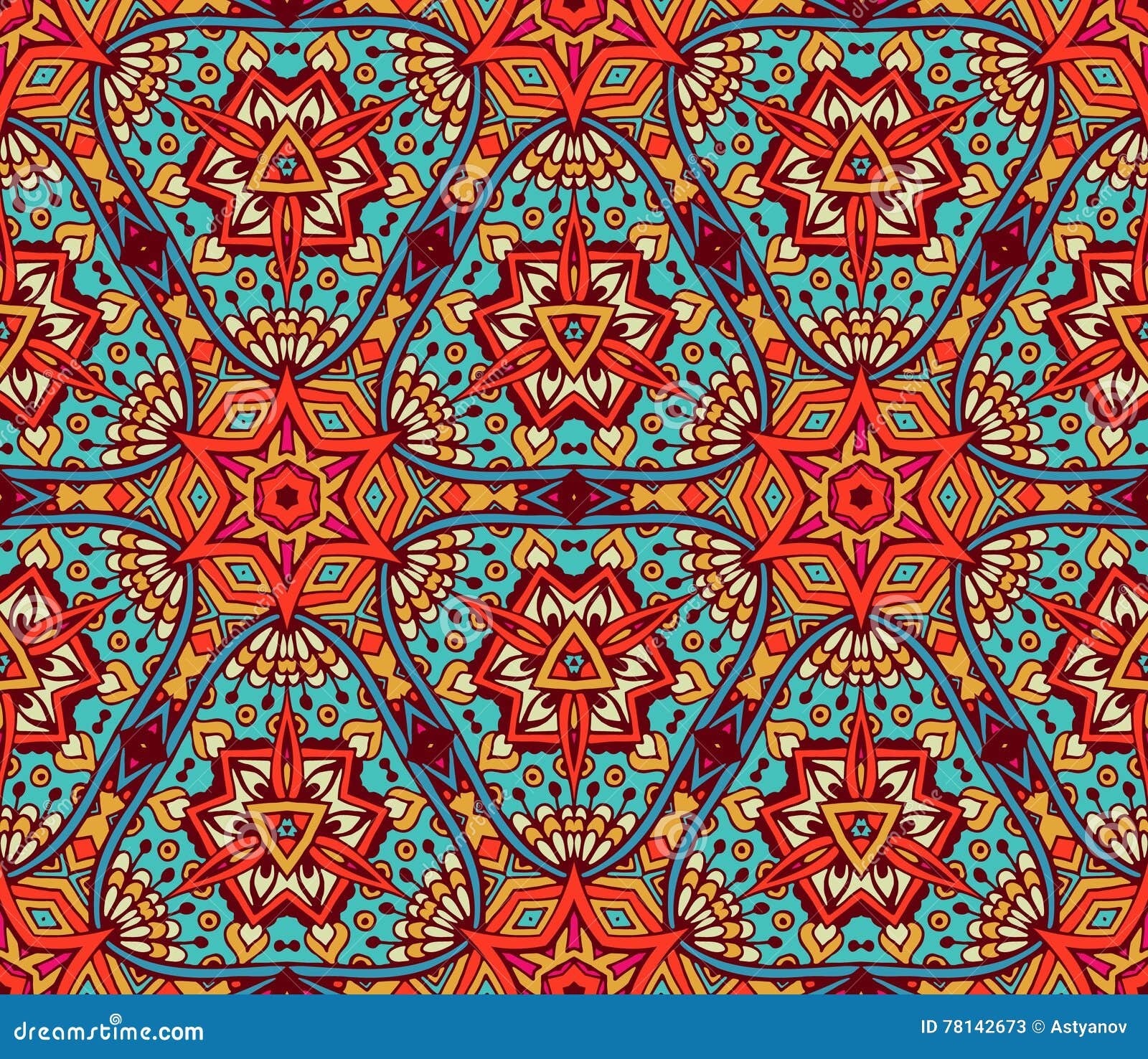 Indian Floral Seamless Pattern Stock Vector - Illustration of decoupage ...