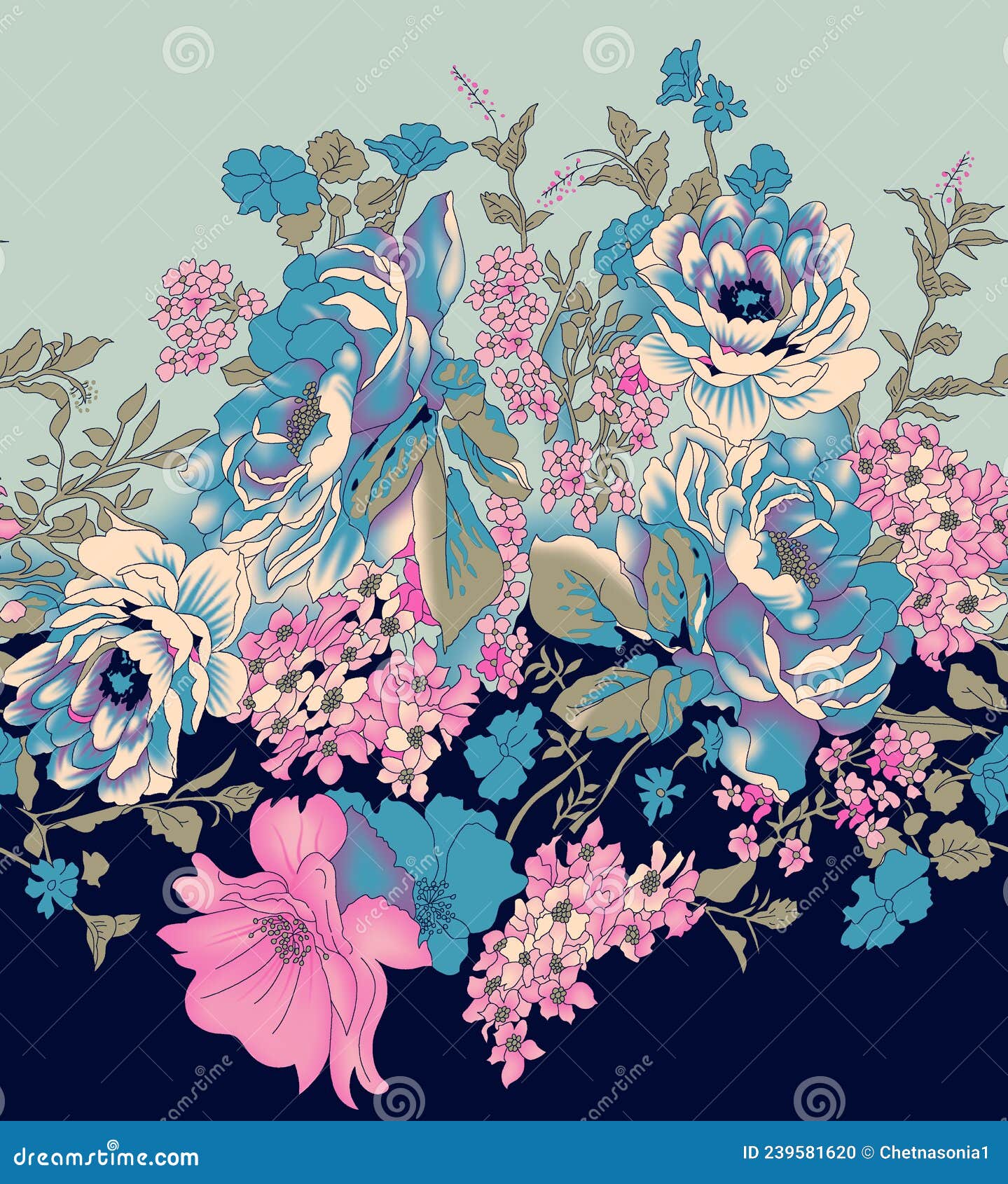 Indian Flower Border Design Background Stock Illustration ...