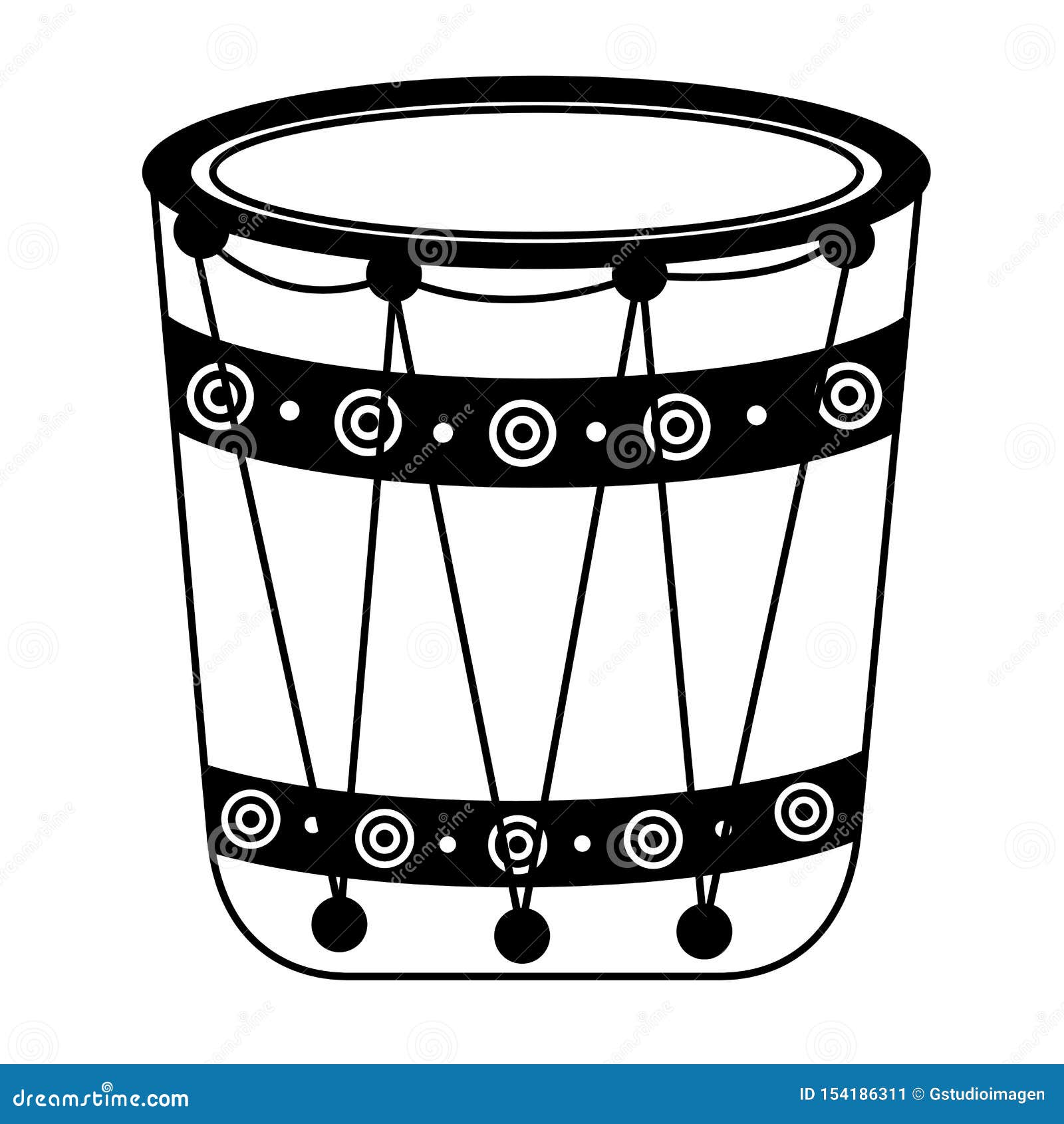 Indian Folk Drum Instrument Icon Stock Illustration - Illustration of ...