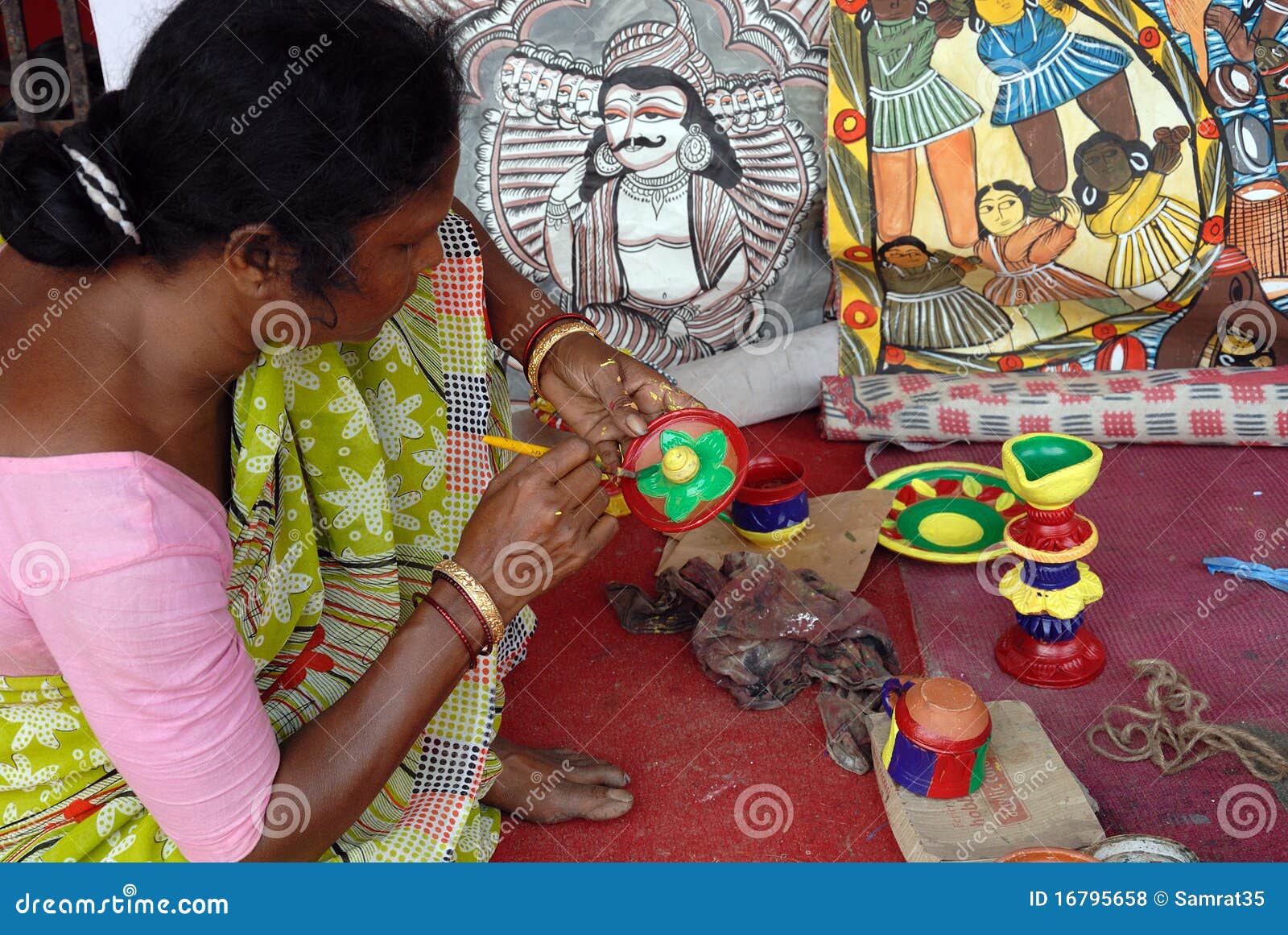 Indian folk Painting editorial stock photo. Image of woman - 16795658