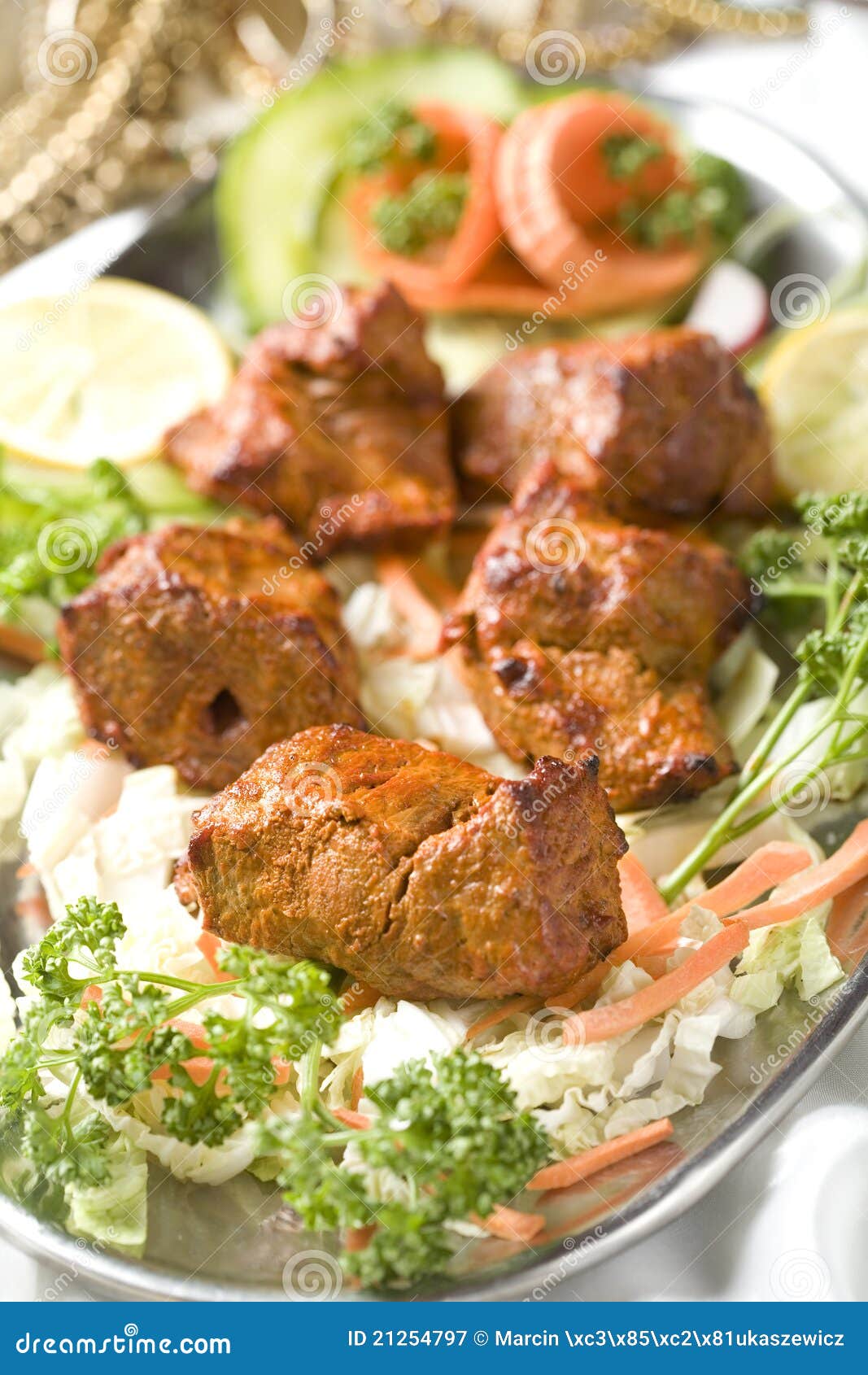 Indian food, Boti Kebab. stock image. Image of onion - 21254797