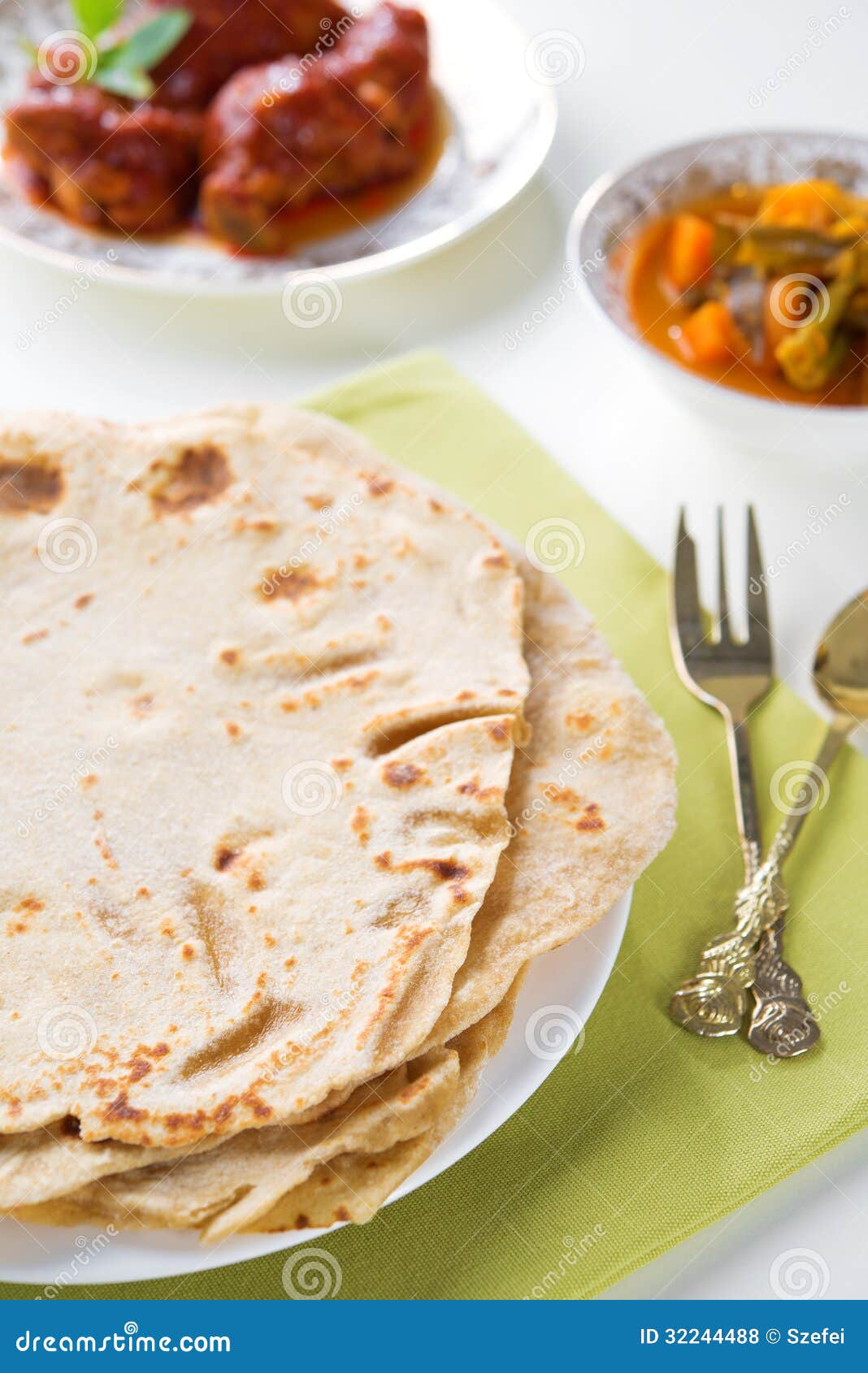 Indian food chapatti stock photo. Image of asia, pakistan - 32244488