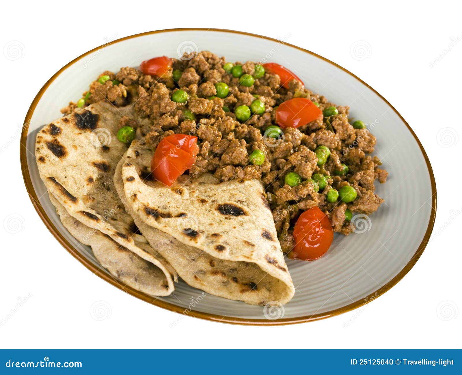 Indian Food Keema and Chapatis Stock Photo - Image of spicy, roti: 25125040