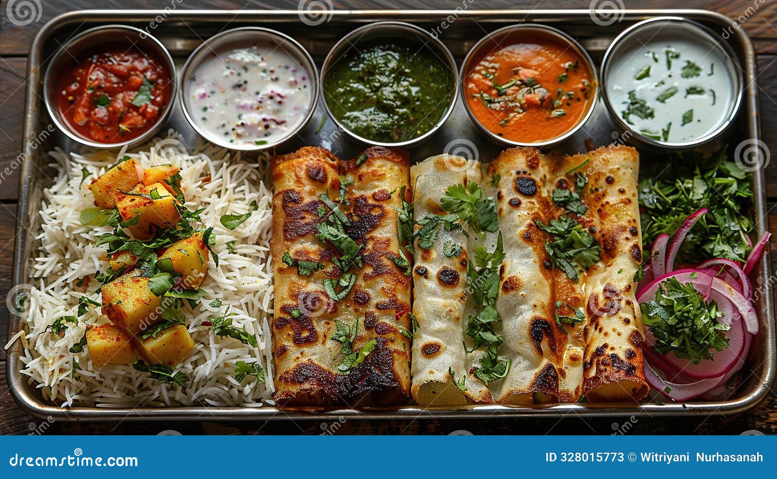 Indian Food Platter stock illustration. Illustration of savory - 328015773