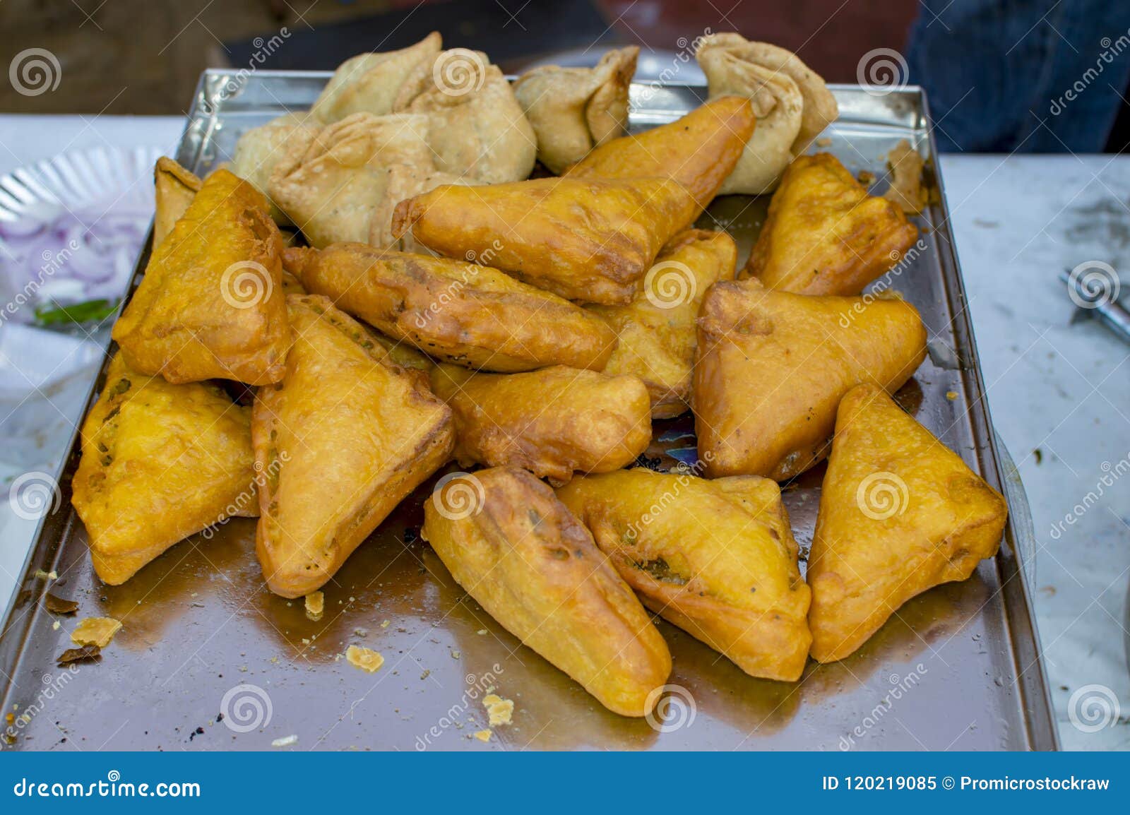 Indian Food Samose and Bread Pakode on Sale Stock Image - Image of ...